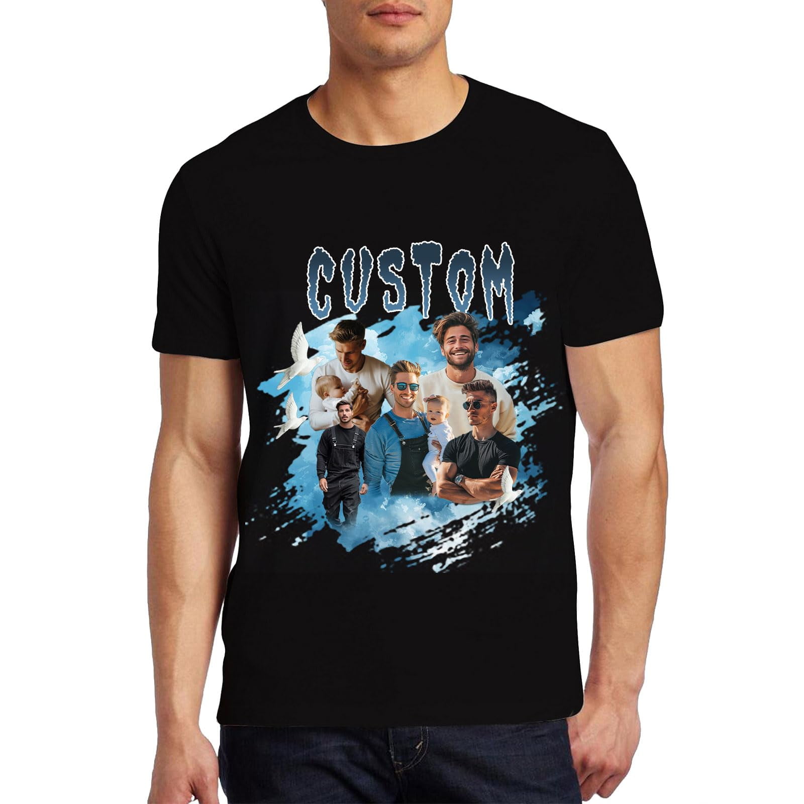 Custom T-Shirts for Men or Father, Customize The Photos, Portraits and ...