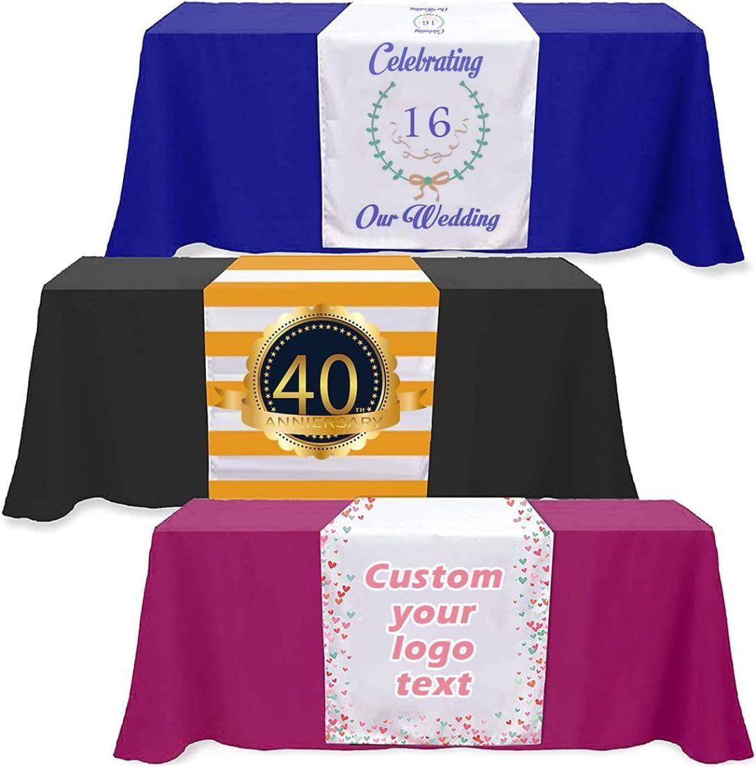 Custom Table Banner with Business Logo Name Text , Customized ...