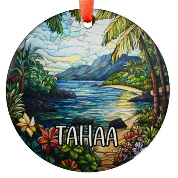 Custom Tahaa Ornament |Faux |Unique French Polynesia Souvenir |Vacation Travel Gift | Holiday ...