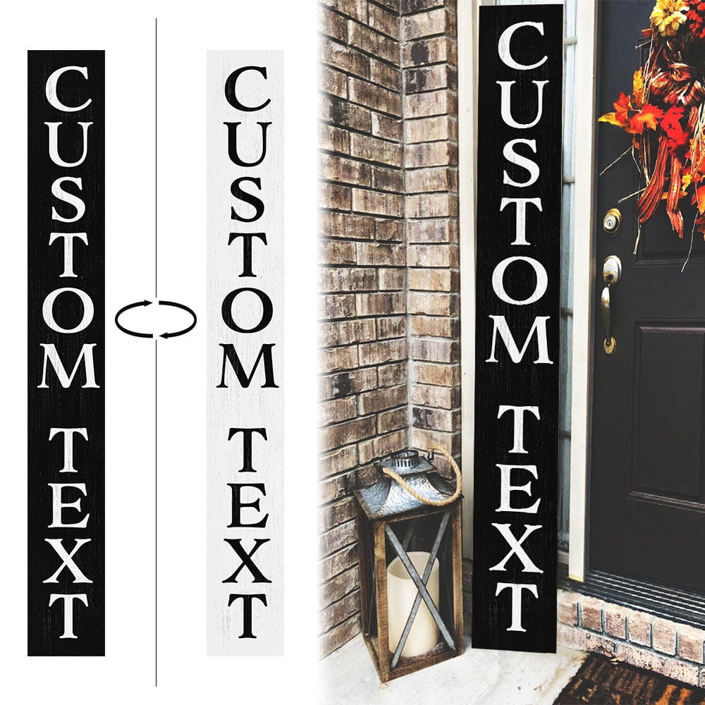 Custom Tall 6ft Double-Sided Outdoor Welcome Sign - Vertical Wooden ...