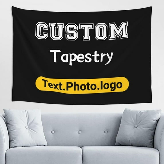 Custom Tapestry Personalized Tapestry With Your Photo Text Logo ...