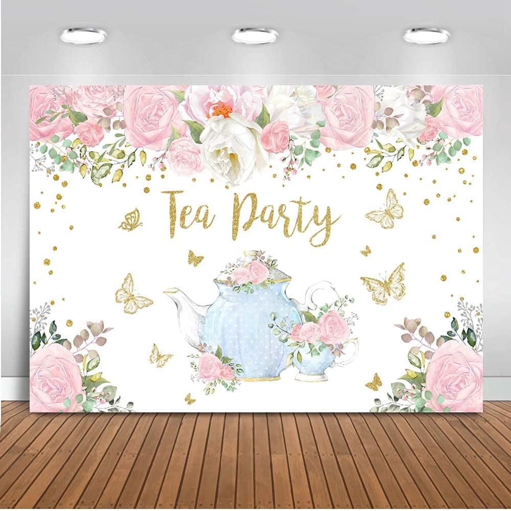 Custom Tea Party Backdrop 7x5ft Princess Wonderland Floral Birthday ...