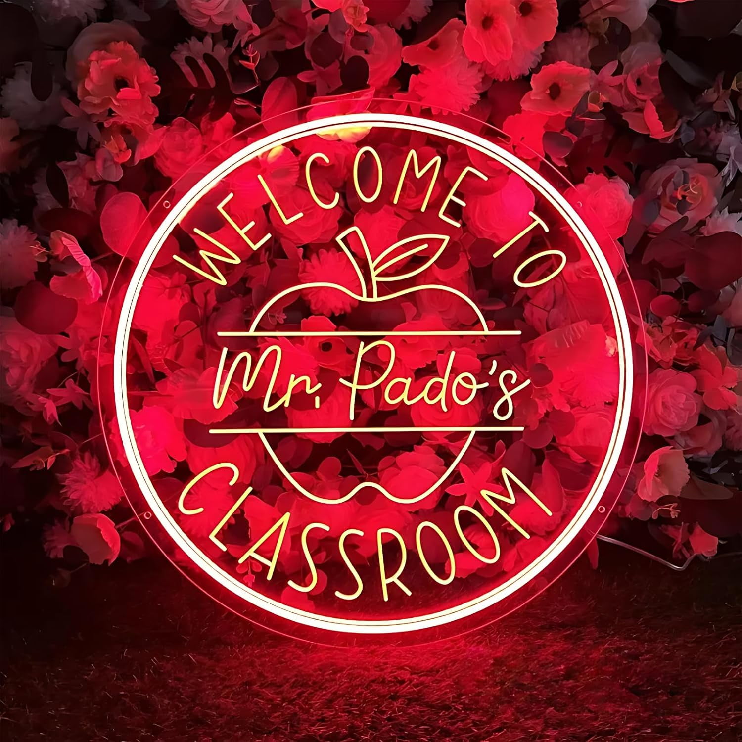 Custom Teacher Name Neon Sign,USB 3D Engraved Sign,Personalized Teacher ...
