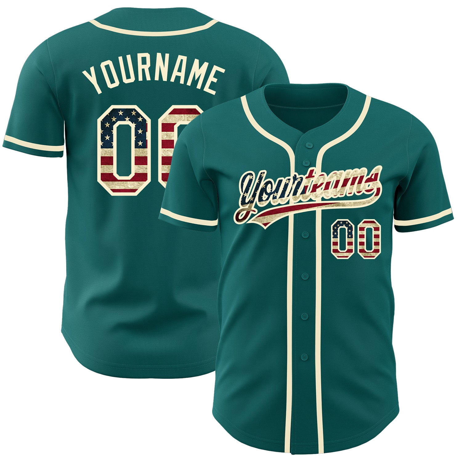 Custom Teal USA Cream Authentic Baseball Jersey - Hot Sale 2026 ...