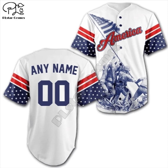 Custom Team America Soldiers Baseball Jersey Shirt 3D All Over Printed ...