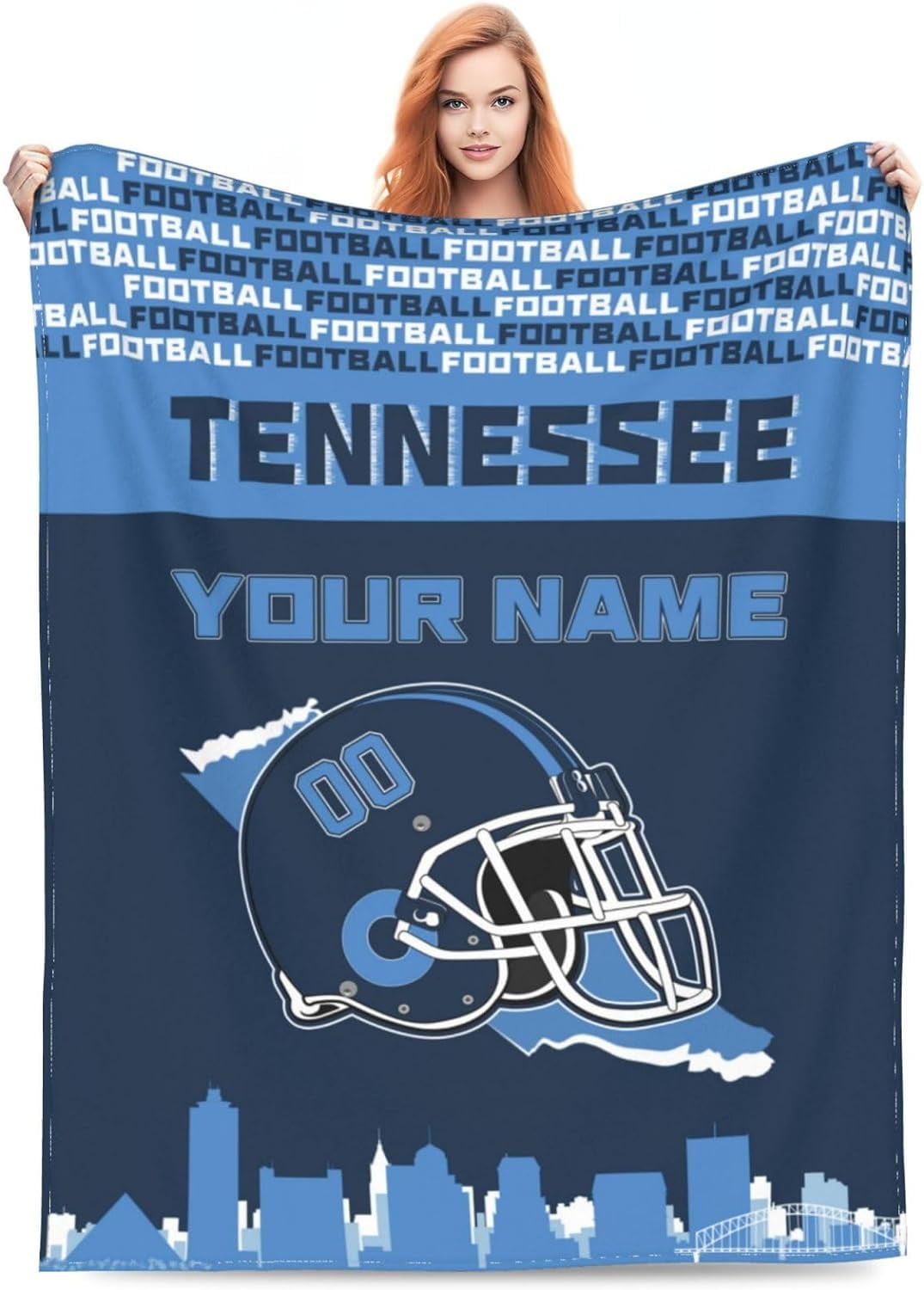 Custom Tennessee Blanket Personalized Throw Blankets Name and Number ...