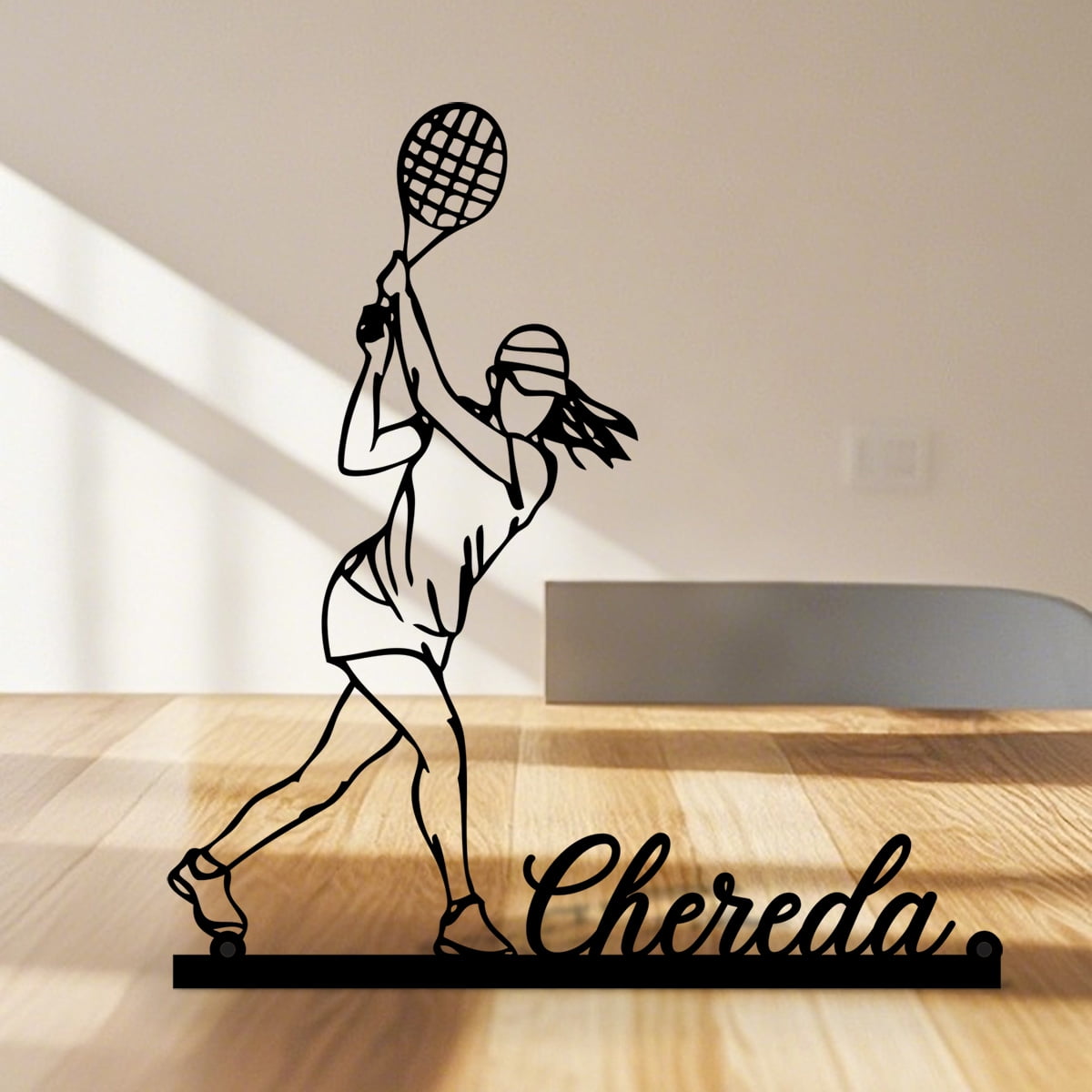 Custom Tennis Player Metal Desk, Tennis Player Metal Table Sign, Tennis ...