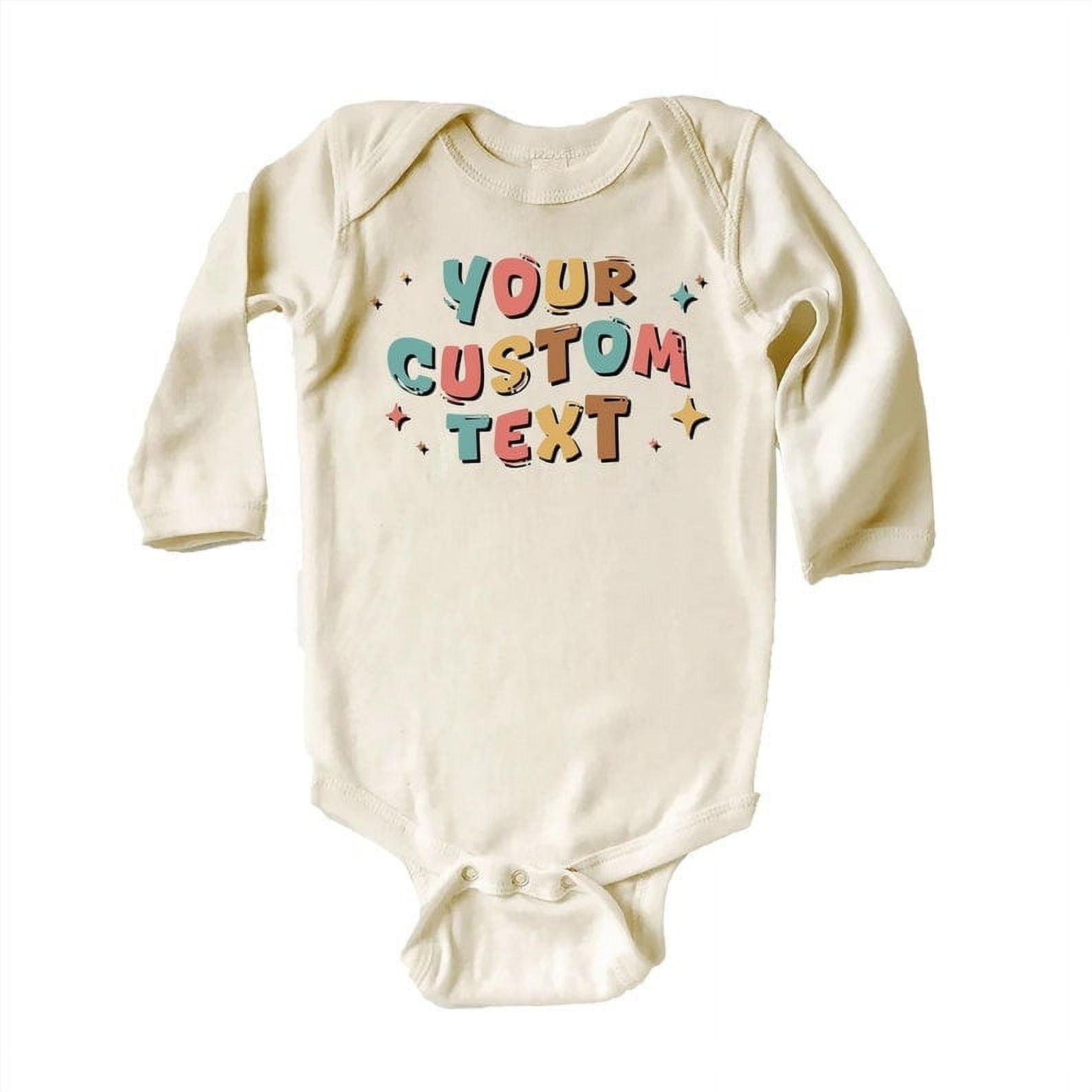 Custom Text Baby Bodysuit, Personalized Baby Shirt, Custom Toddler ...