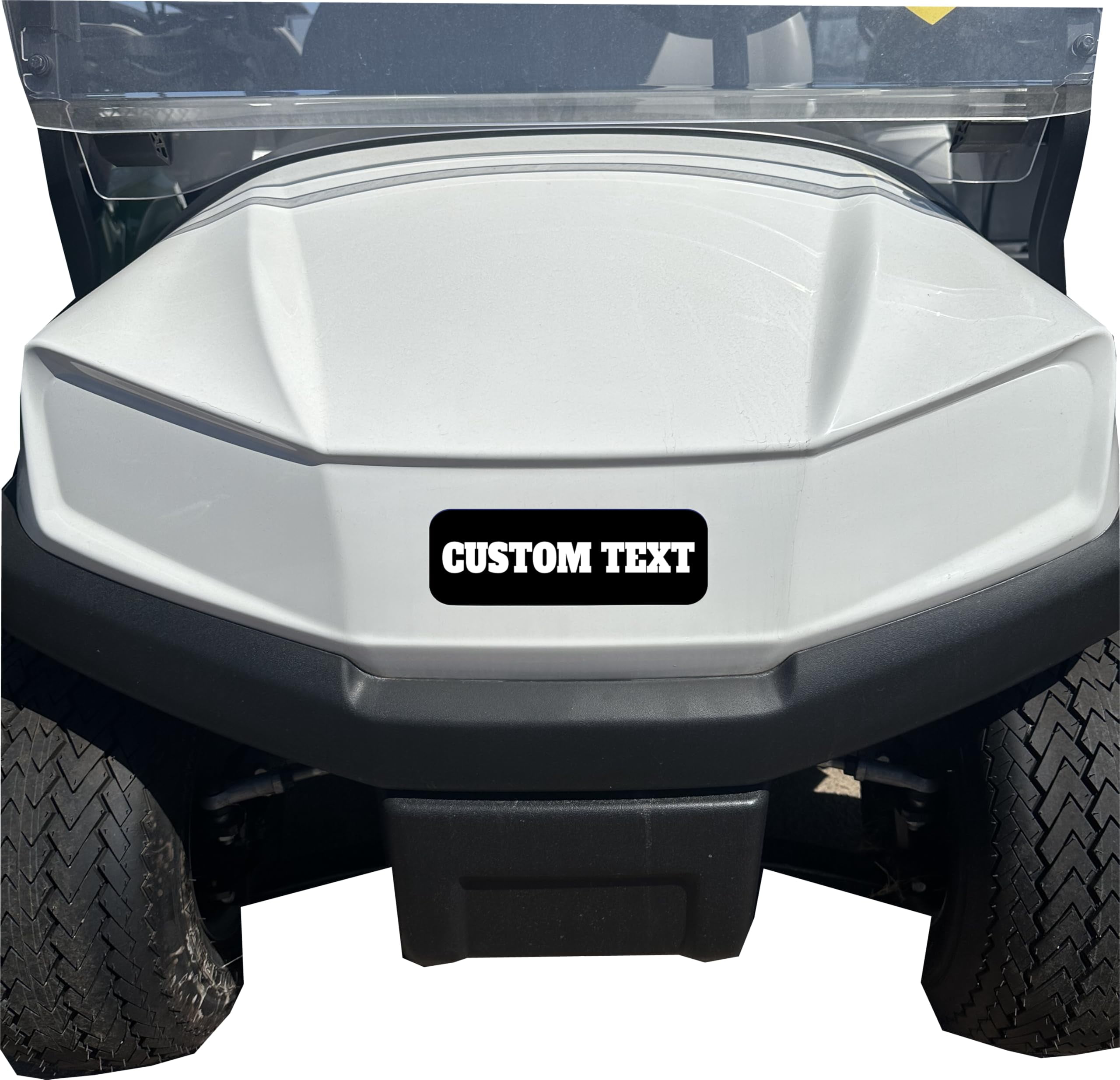 Custom Text Black Background Club Car Tempo Golf Cart Front Name Plate ...
