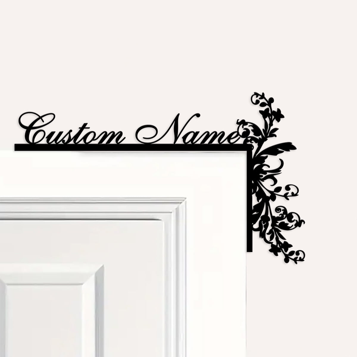 Custom Text Door Corner Sign, Personalized Door Hanger, Floral Door ...