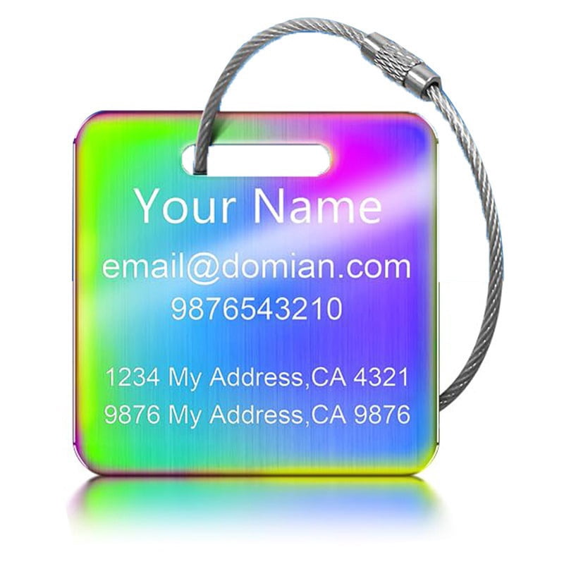 Custom Text Durable Luggage Tag Personalized Engraving Backpacks ...