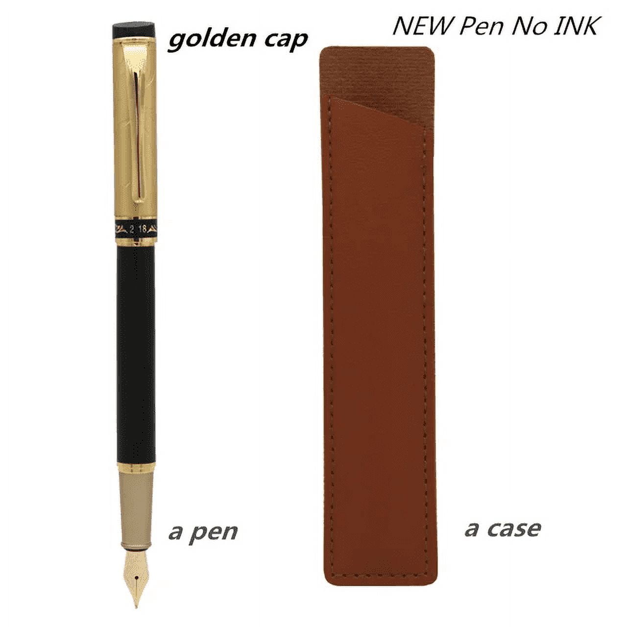 Custom Text Fountain Pen With exquisite leather Pencil case No ink in ...