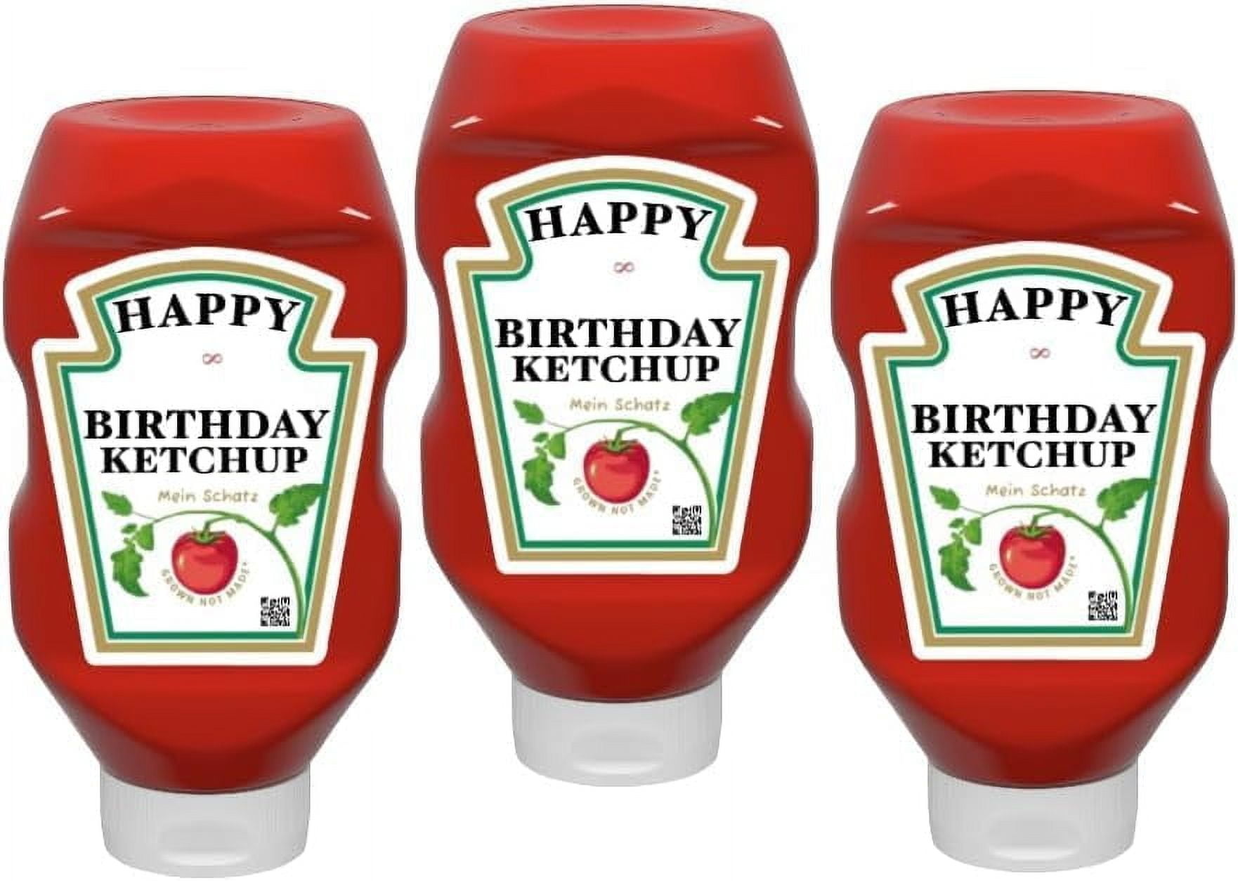Custom Text Happy Birthday Ketchup Bottle Labels, Set of 2, 500ml/570g ...