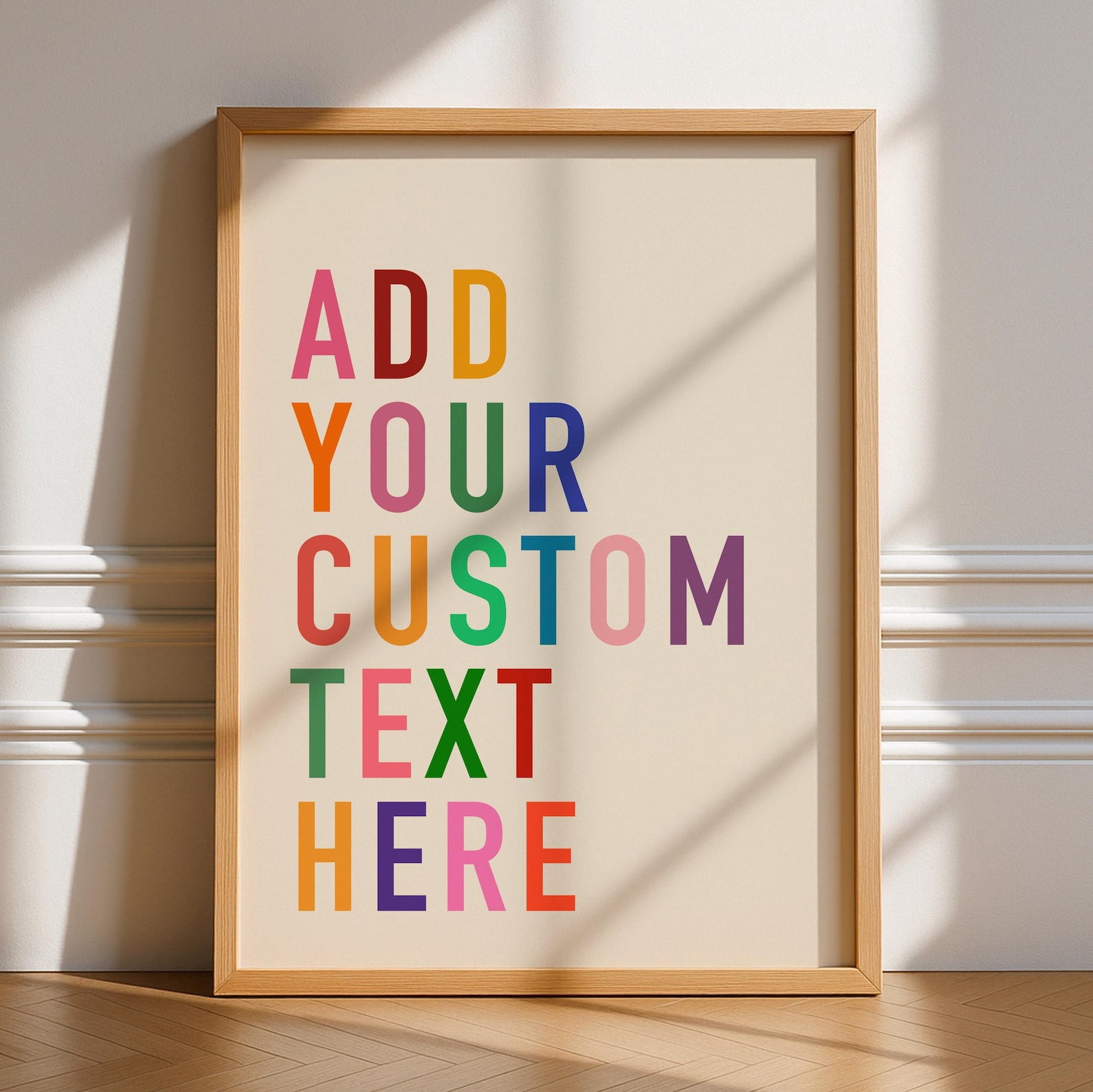 Custom Text Typography Wall Art Print Featuring Bold Bright Color Quote ...