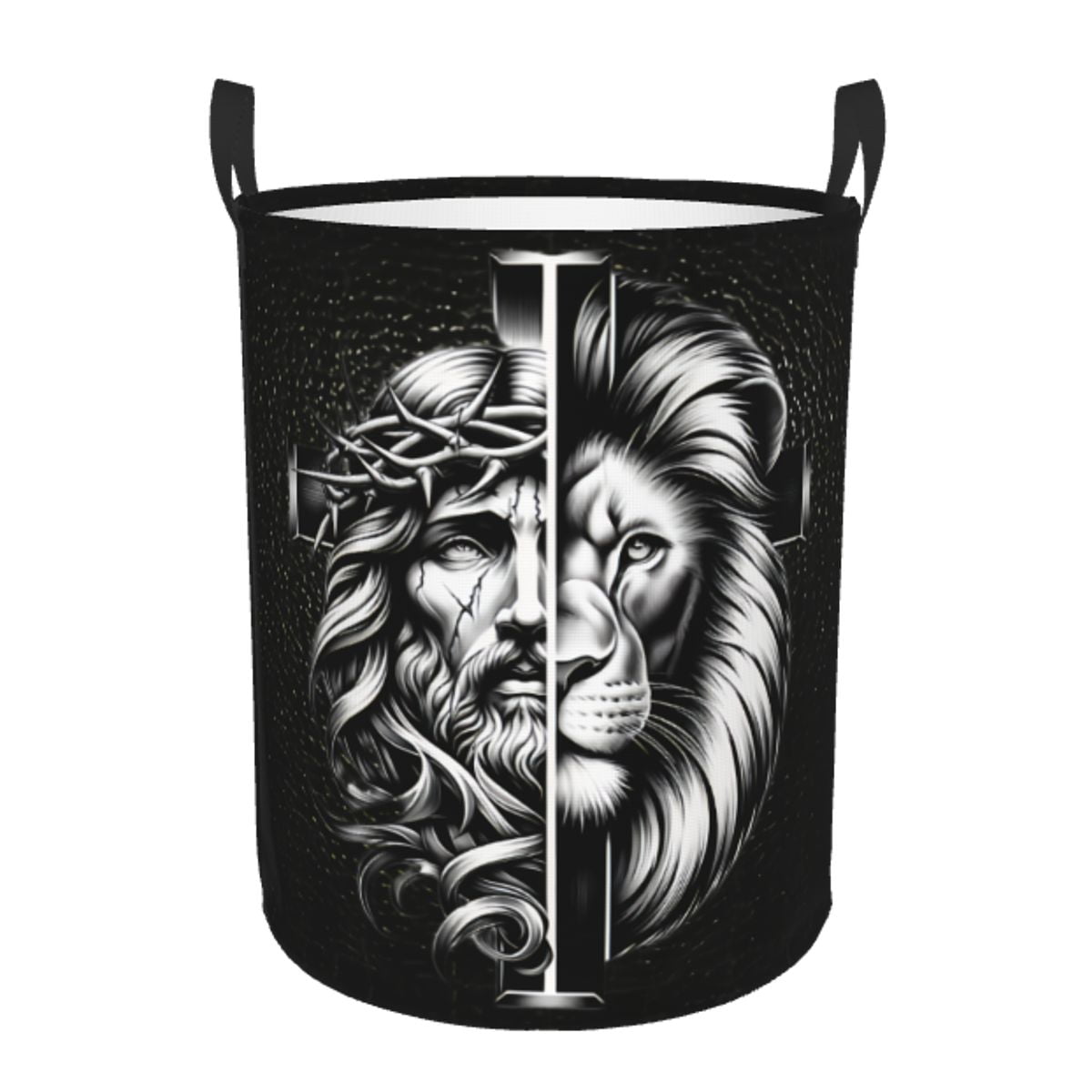 Custom The Names Of God Jesus Lion Laundry Hamper Large Storage Basket ...