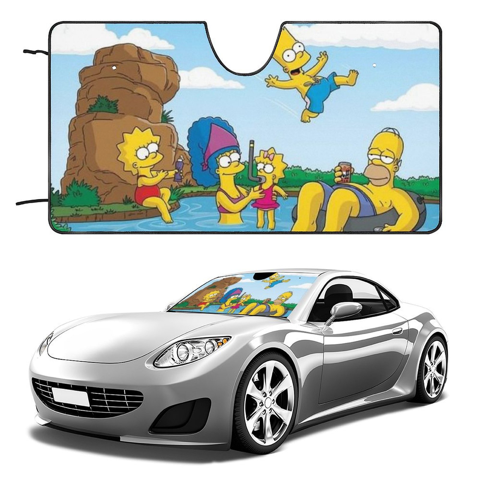 Custom The Simpsons Car Truck and SUV Windshield Visor Car Visor Heat ...