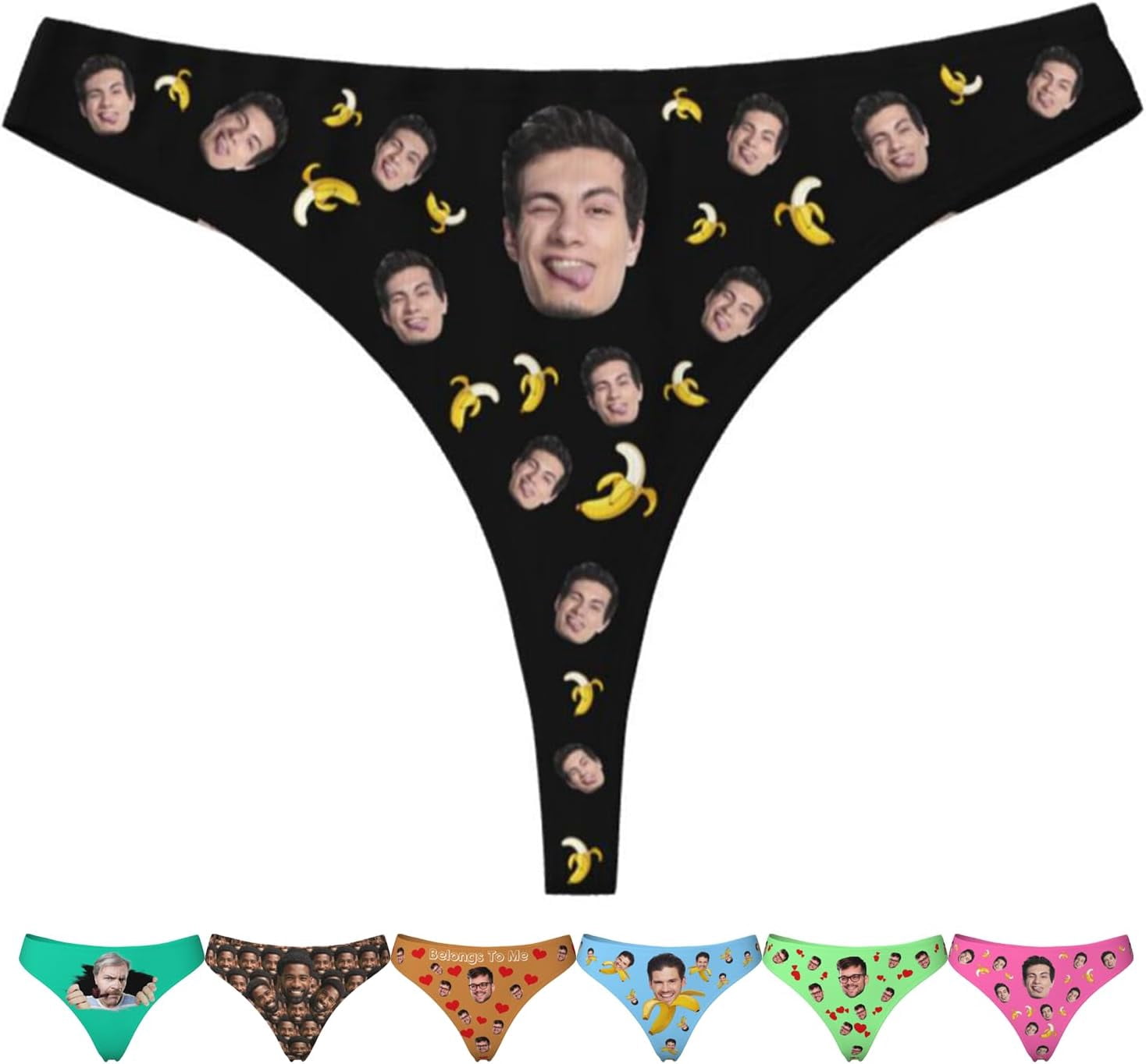 Custom Thongs for Women with Face Personalized Thong Womens Funny ...