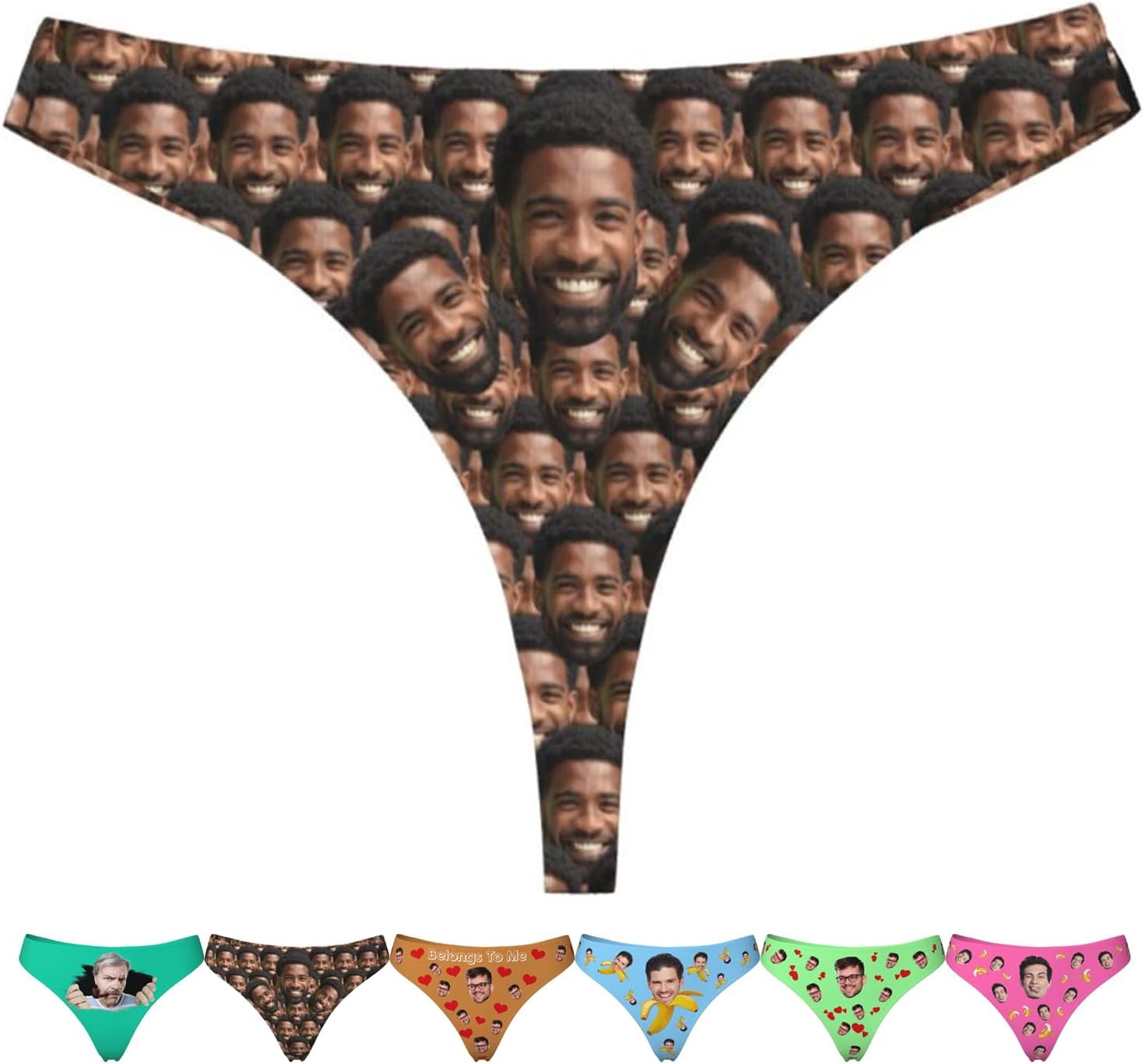 Custom Thongs for Women with Face Personalized Thong Womens Funny ...
