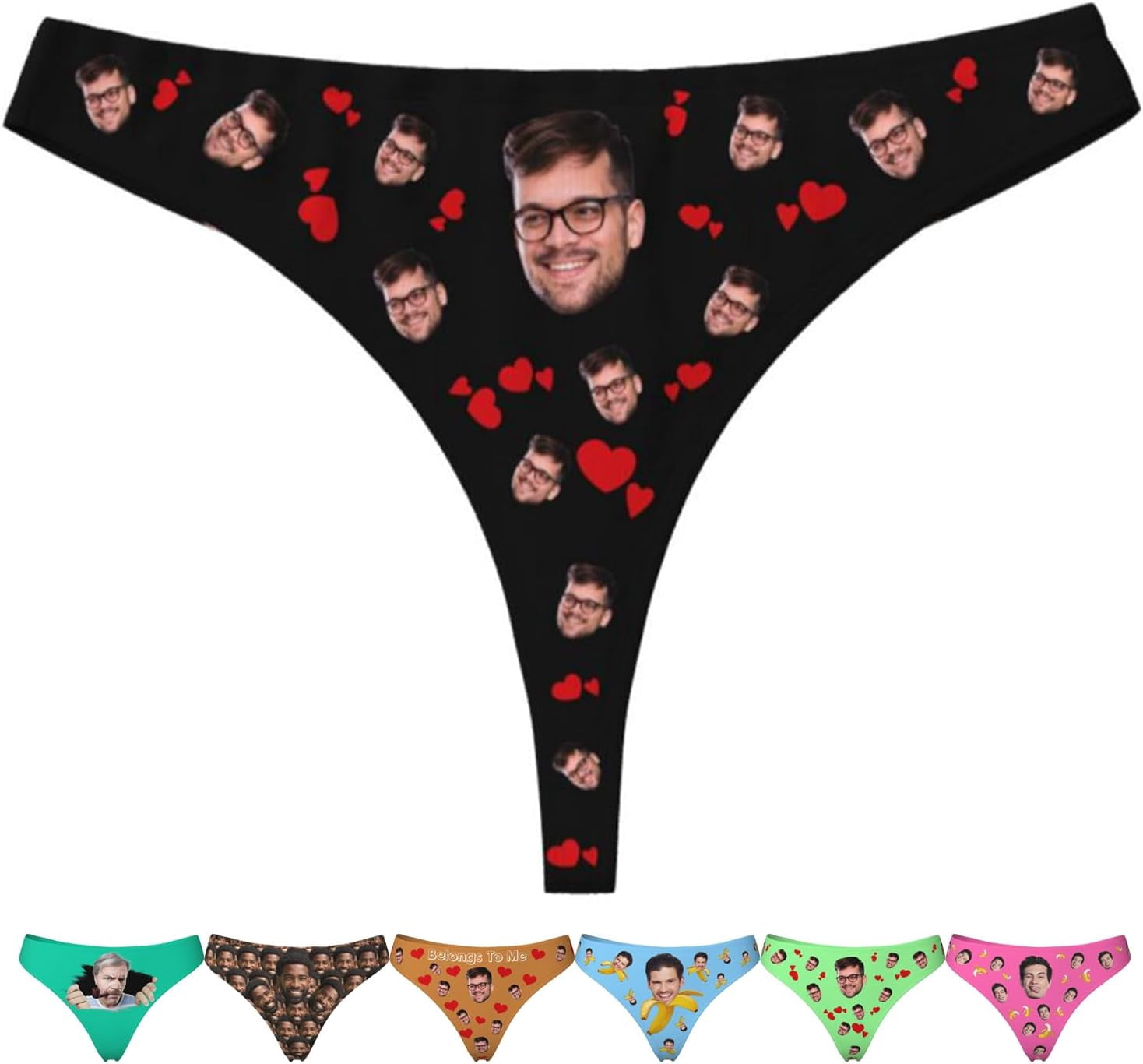 Custom Thongs for Women with Face Personalized Thong Womens Funny ...