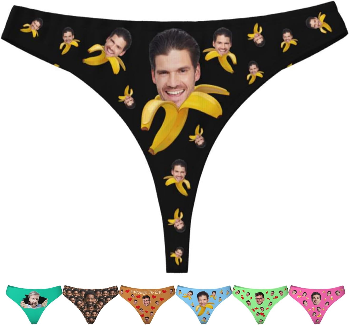 Custom Thongs for Women with Face Personalized Thong Womens Funny ...