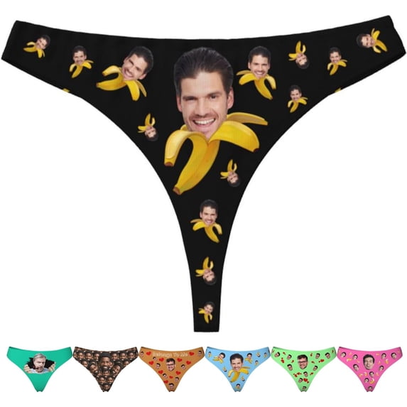 Custom Thongs for Women with Face Personalized Thong Womens Funny ...