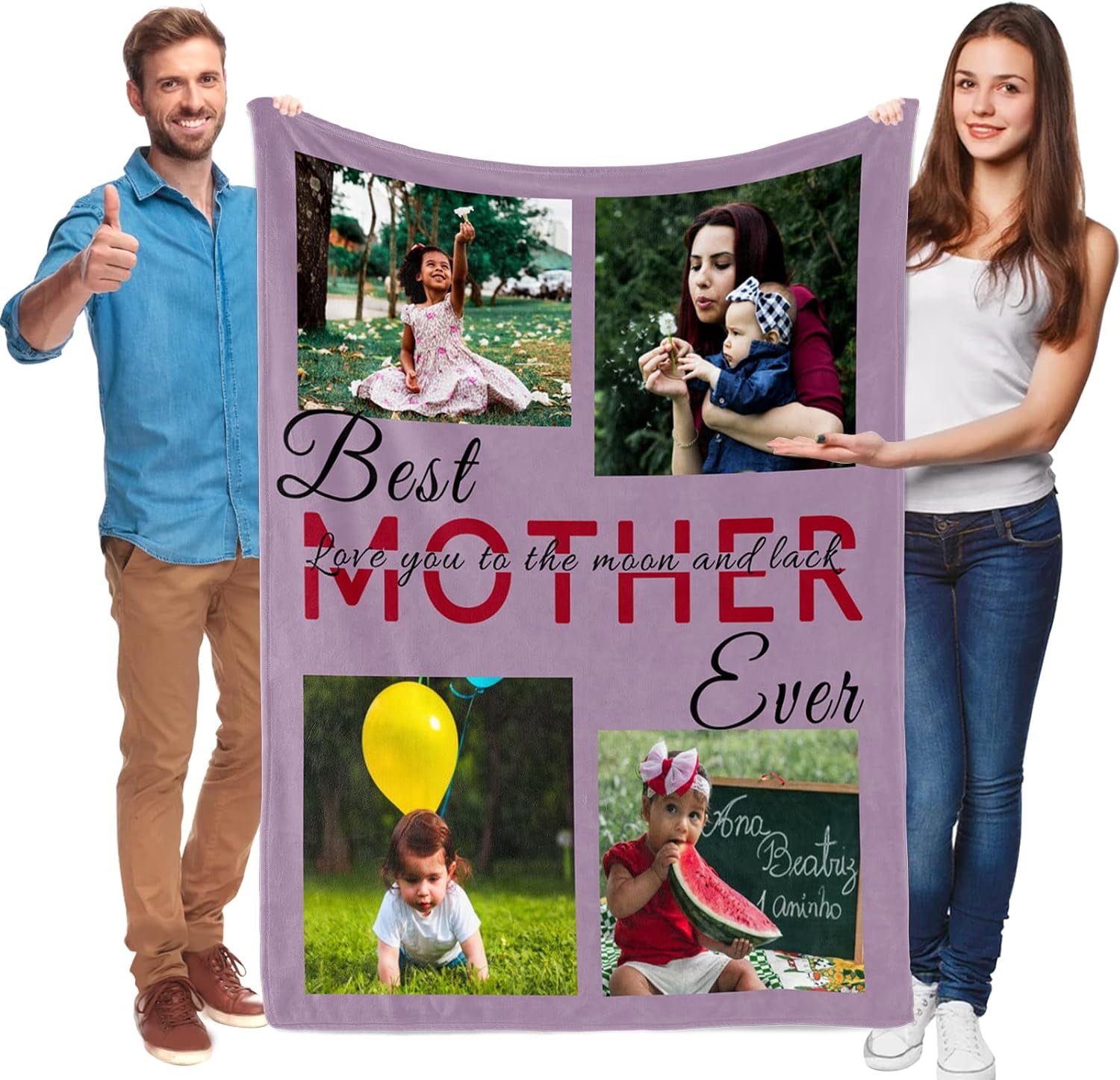 Custom Throw Blanket, with Photos and Text, Picture Collage Blanket ...