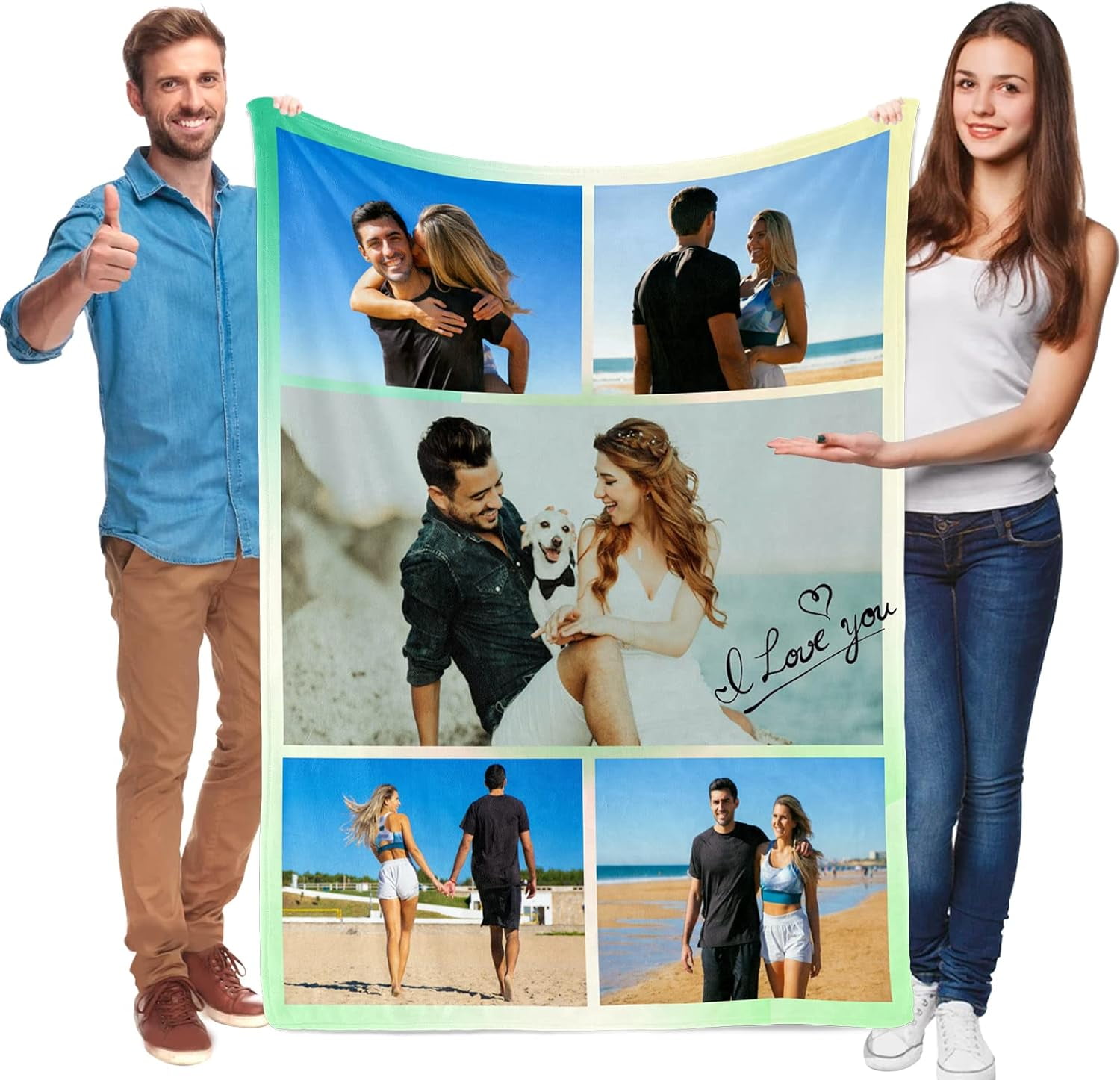 Custom Throw Blanket, with Photos and Text, Picture Collage Blanket ...