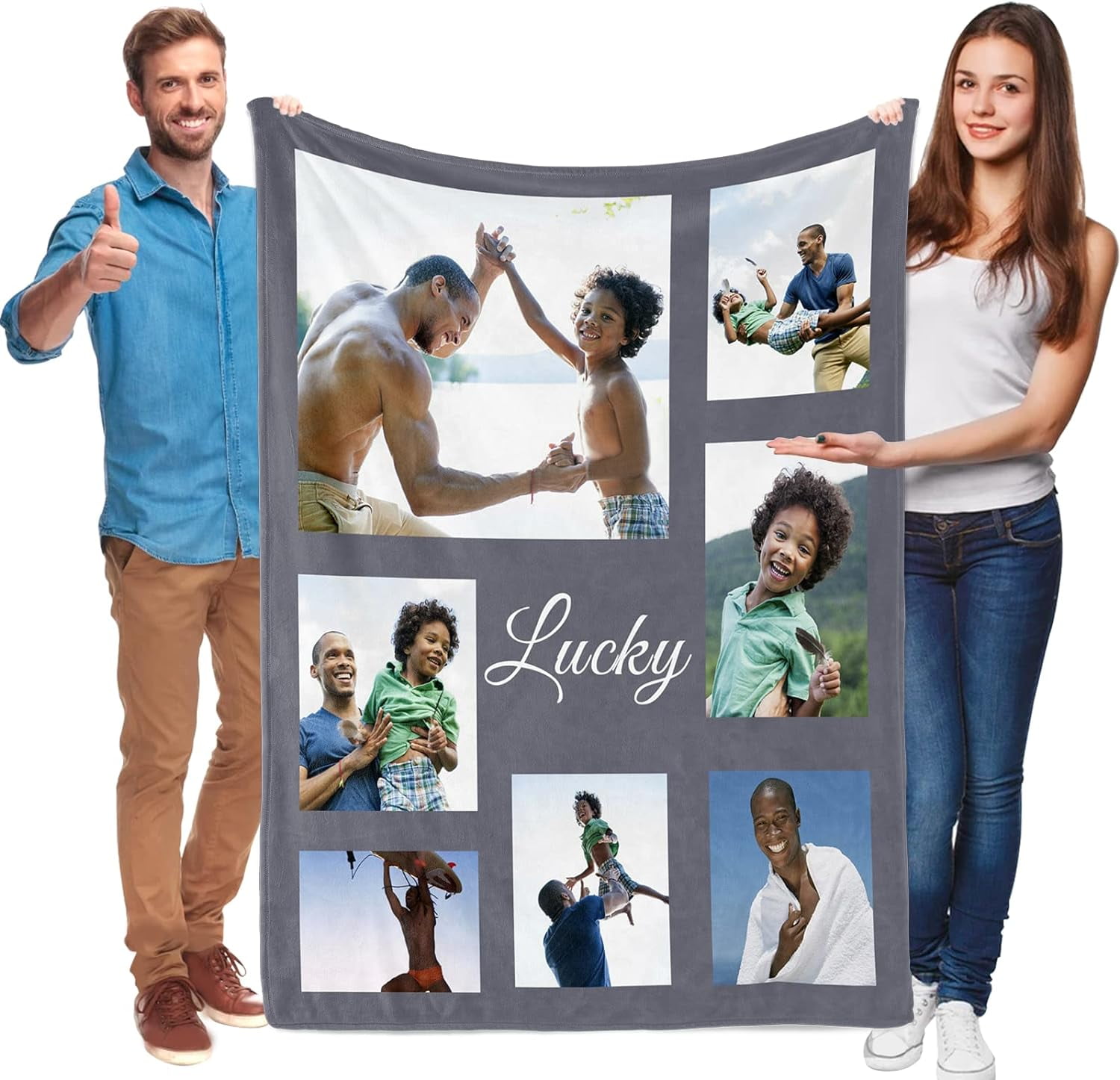 Custom Throw Blanket, with Photos and Text, Picture Collage Blanket ...
