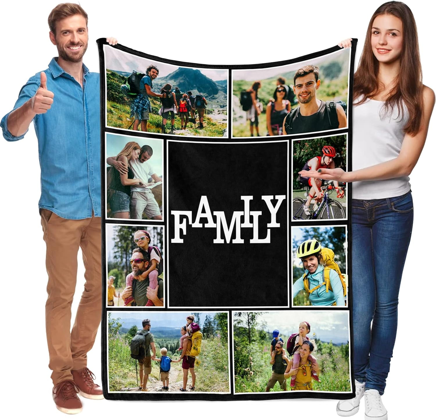 Custom Throw Blanket, with Photos and Text, Picture Collage Blanket ...