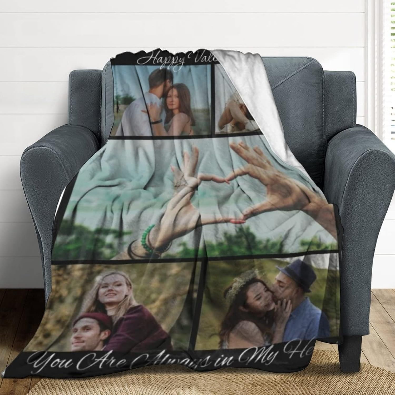 Custom Throw Blanket, with Photos and Text, Picture Collage Blanket ...