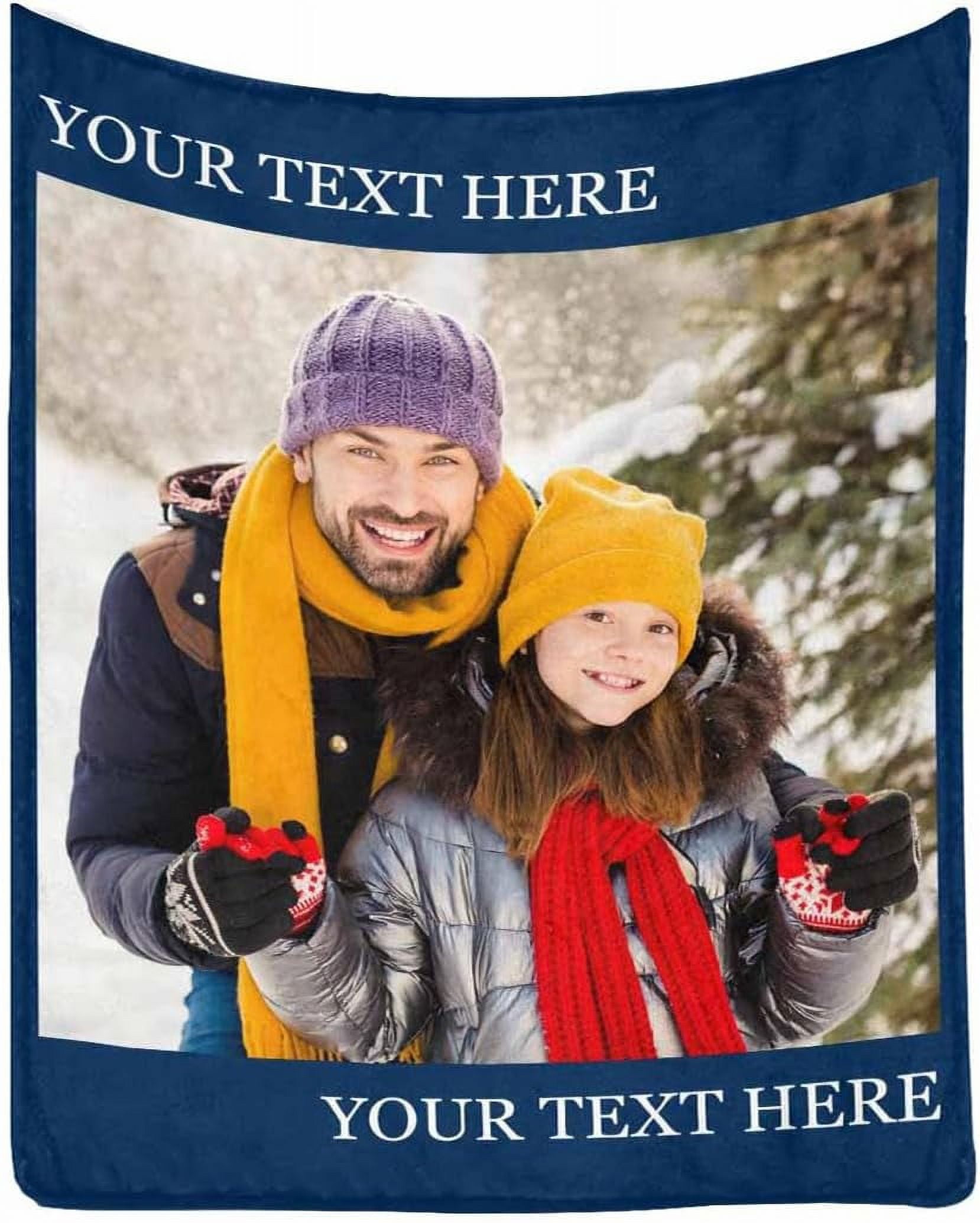 Custom Throw Blanket with Picture & Text, Customize Couple Photo ...