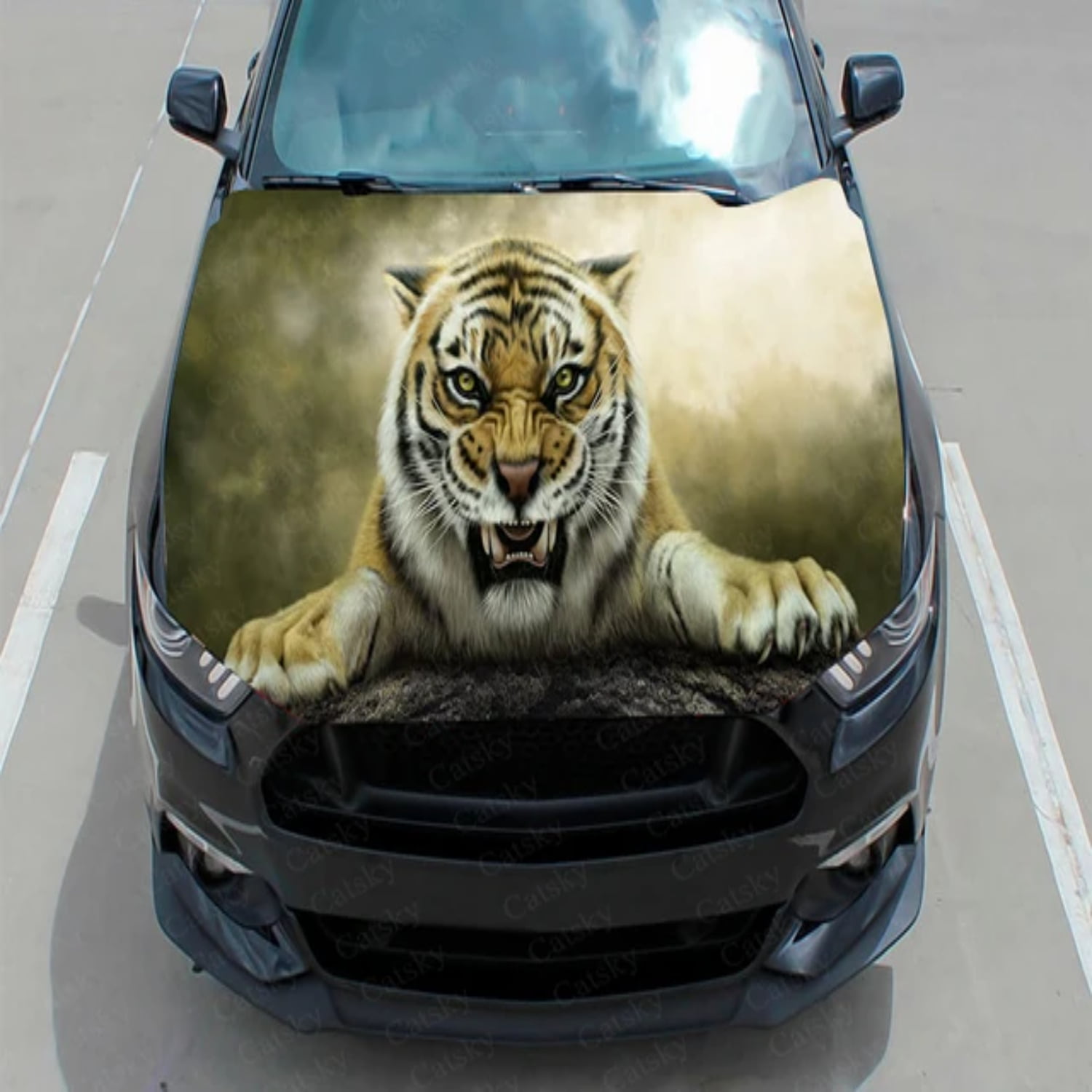 Custom Tiger Animal Graphics Vinyl Decal Stickers for Car Hood Engine ...