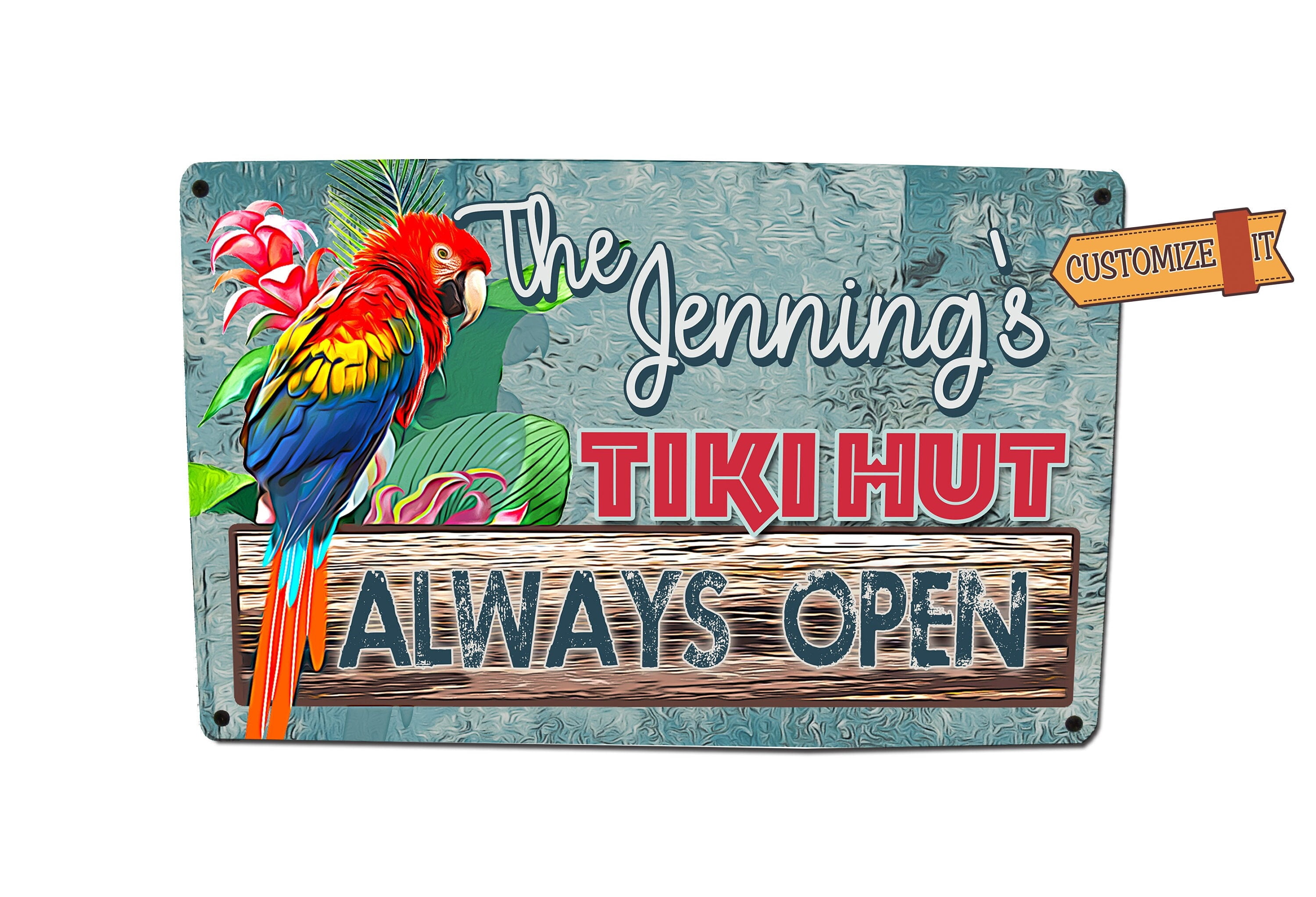Custom, Tiki Hut Sign - FREE Personalization - Walmart.com