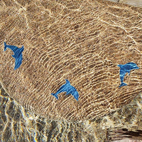 Custom Tile - Glitter Dolphin Step Marker for Swimming Pool - Porcelain ...