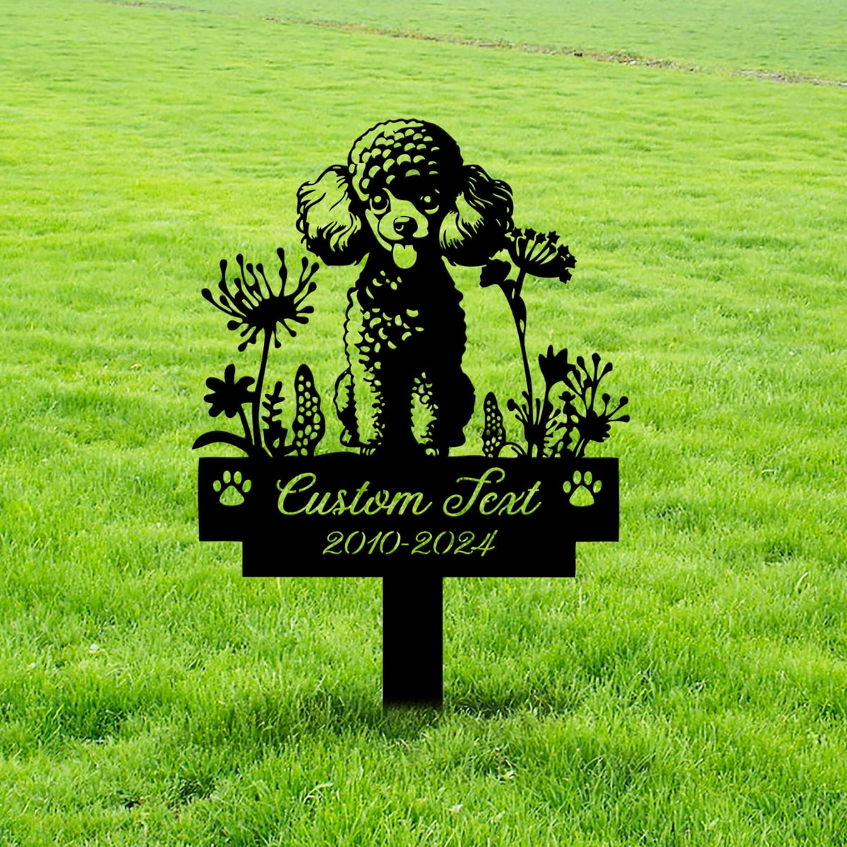 Custom Toy Poodle Dog Memorial Stake, Dog Stake Metal Sign ...