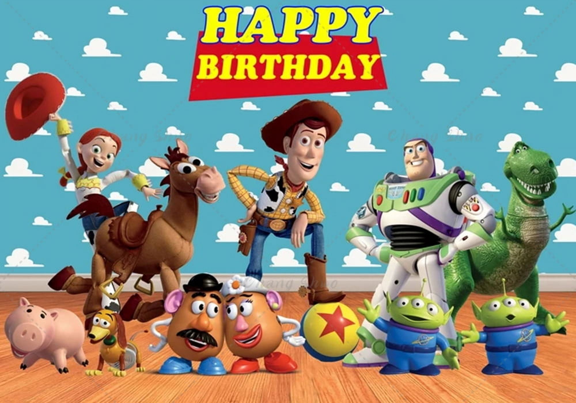 Custom Toy Story Buzz Lightyear Woody Birthday Banner Photo Backdrop ...