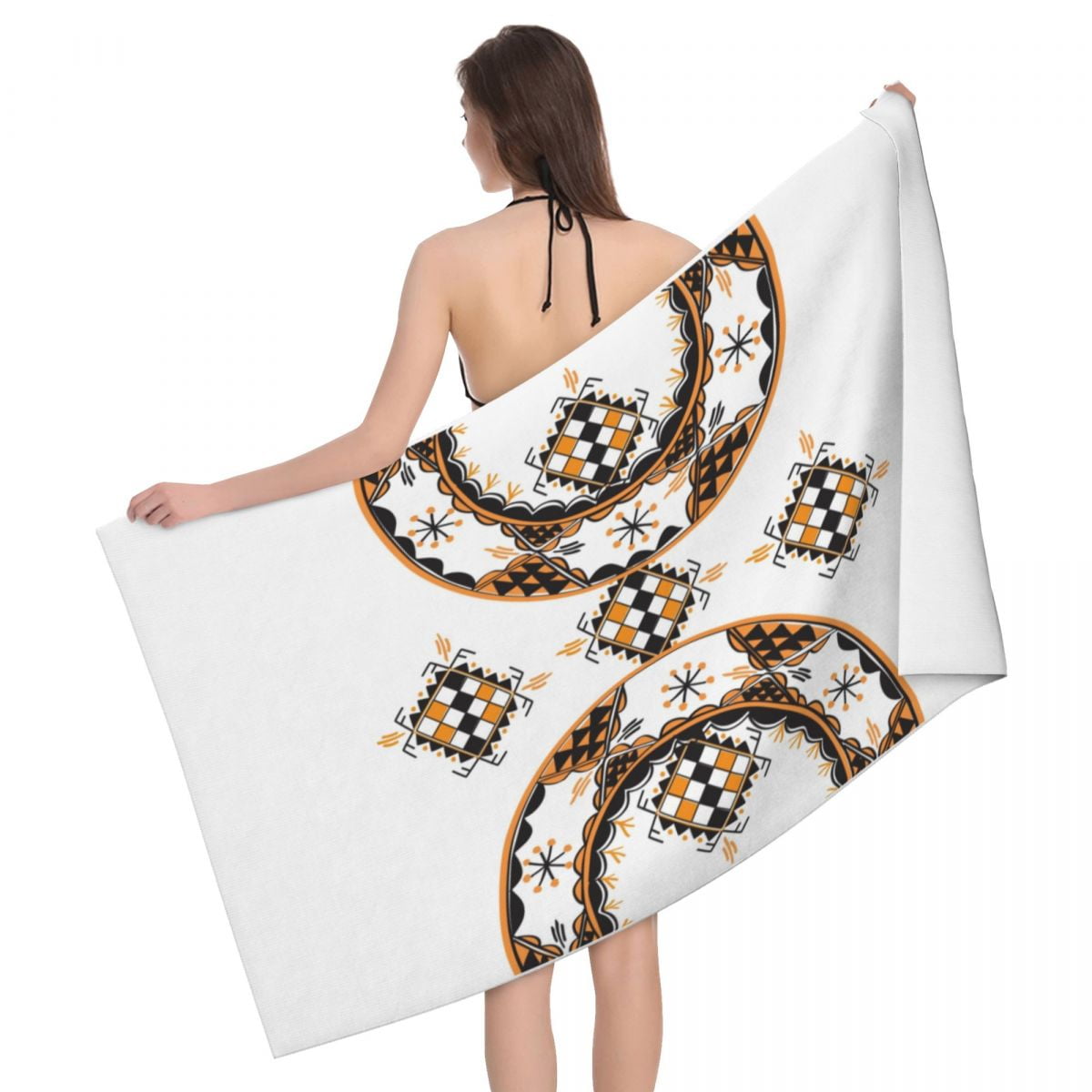 Custom Traditional Kabyle Pottery Patterns Beach Towel Amazigh Morocco ...