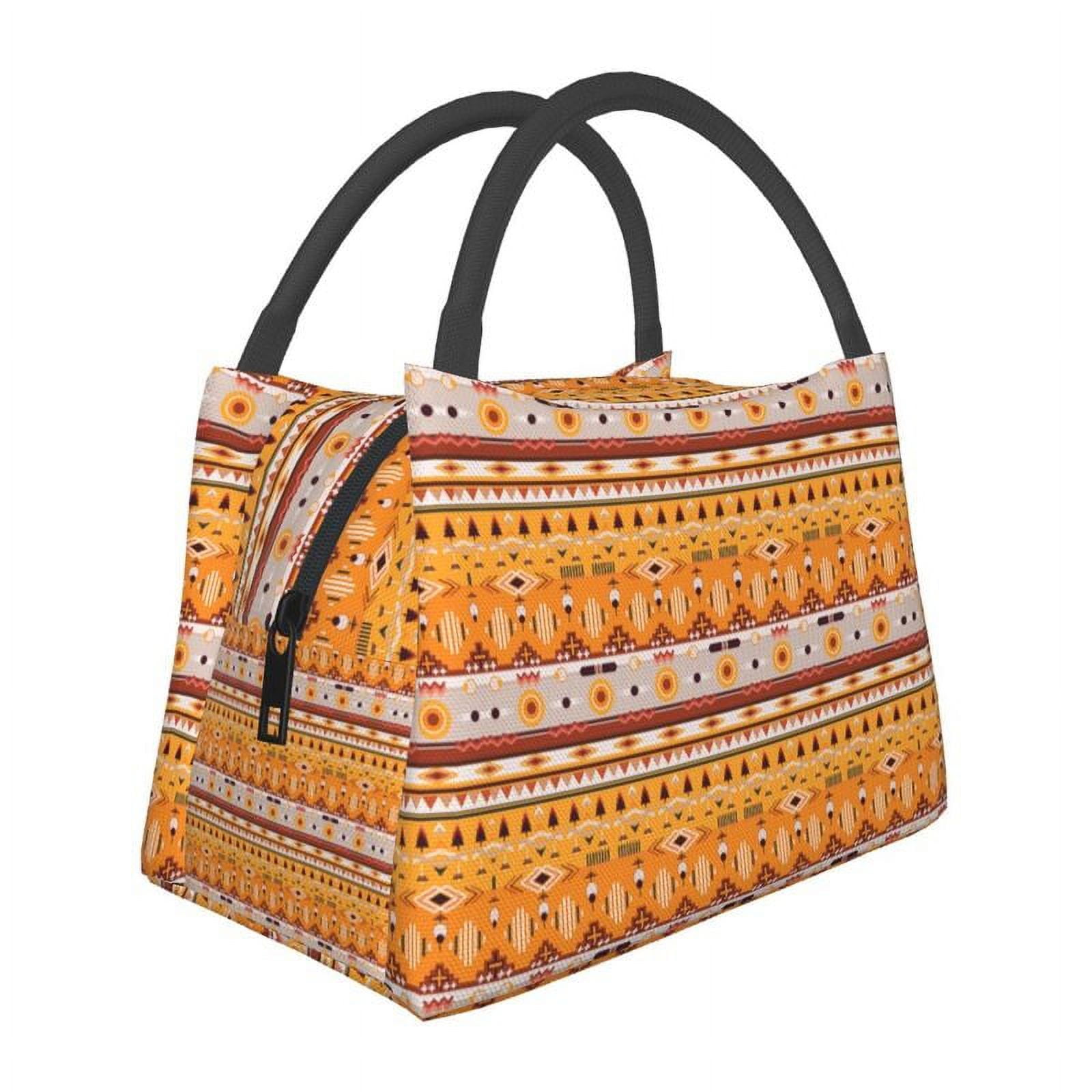 Custom Traditional Pakistani Floral Ajrak Lunch Bag Men Women Thermal ...