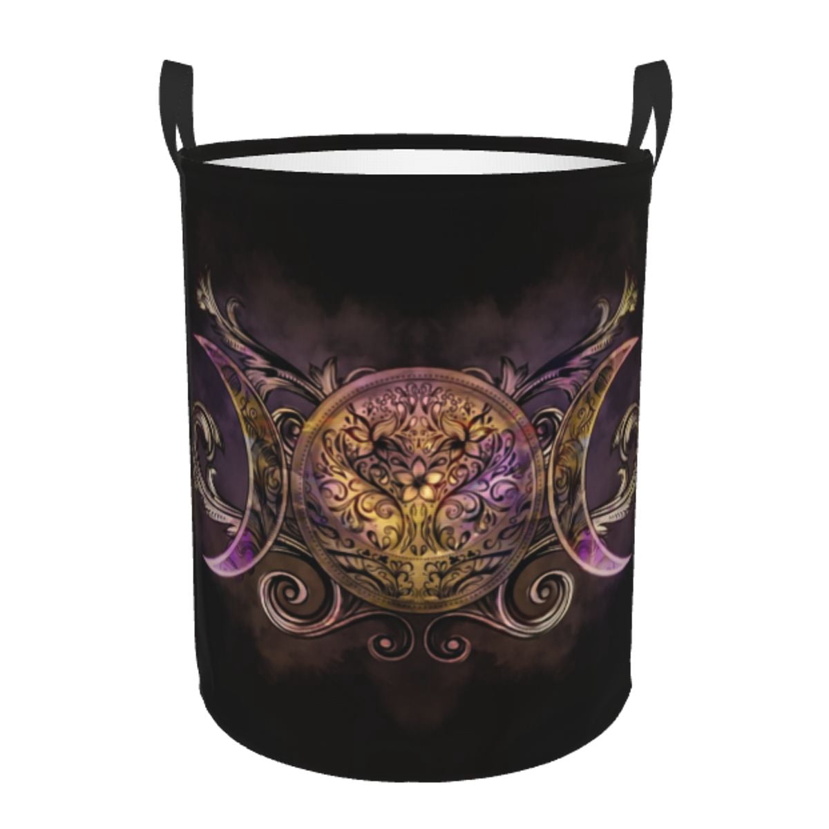Custom Triple Moon Goddess Midnight Shimmer Laundry Basket Collapsible ...