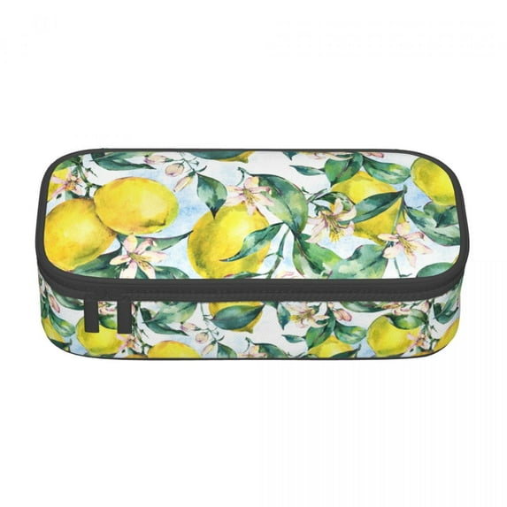 Custom Tropical Fruit Summer Lemon Pencil Case for Large Capacity Pen ...