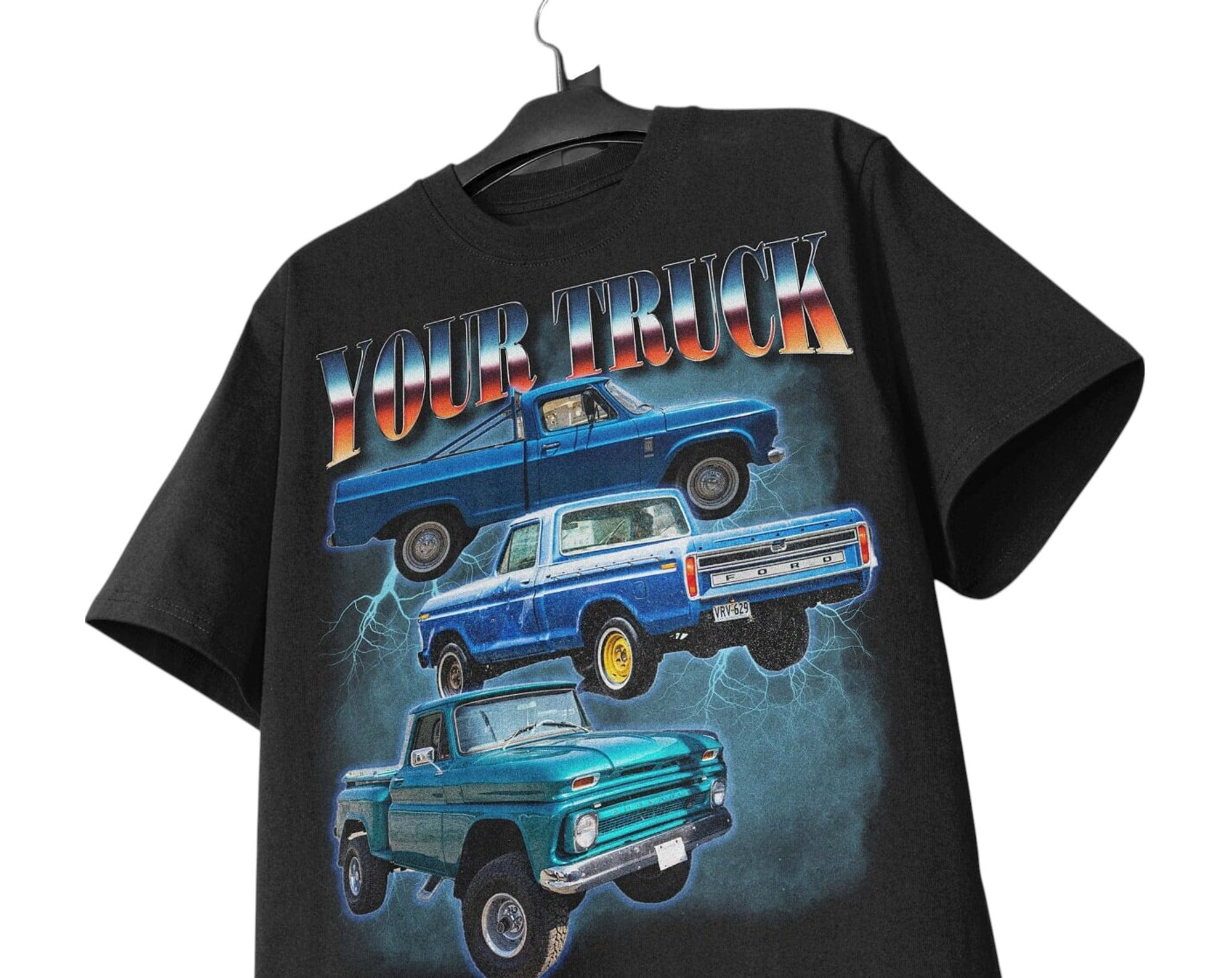 Custom Truck Shirt, Personalized Vintage Pickup Truck Shirts, Bootleg ...