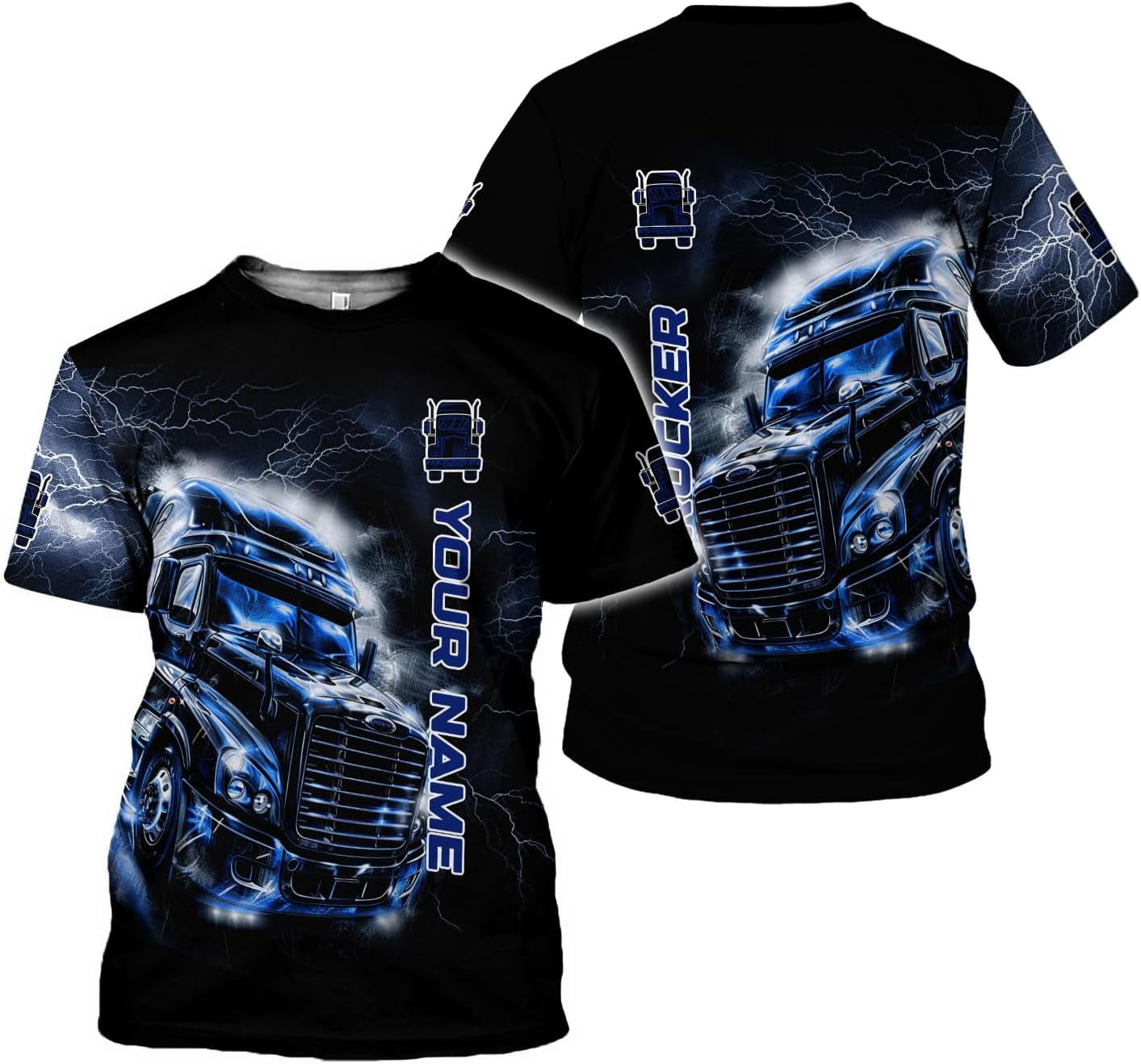 Custom Trucker 3D Shirt, US Flag Truck Driver T-Shirt Trucking Shirt ...