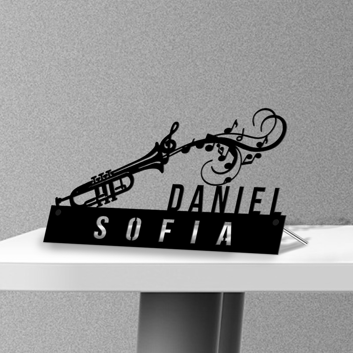 Custom Trumpet Player Desk Name Plate Wedge Personalized Instrument ...
