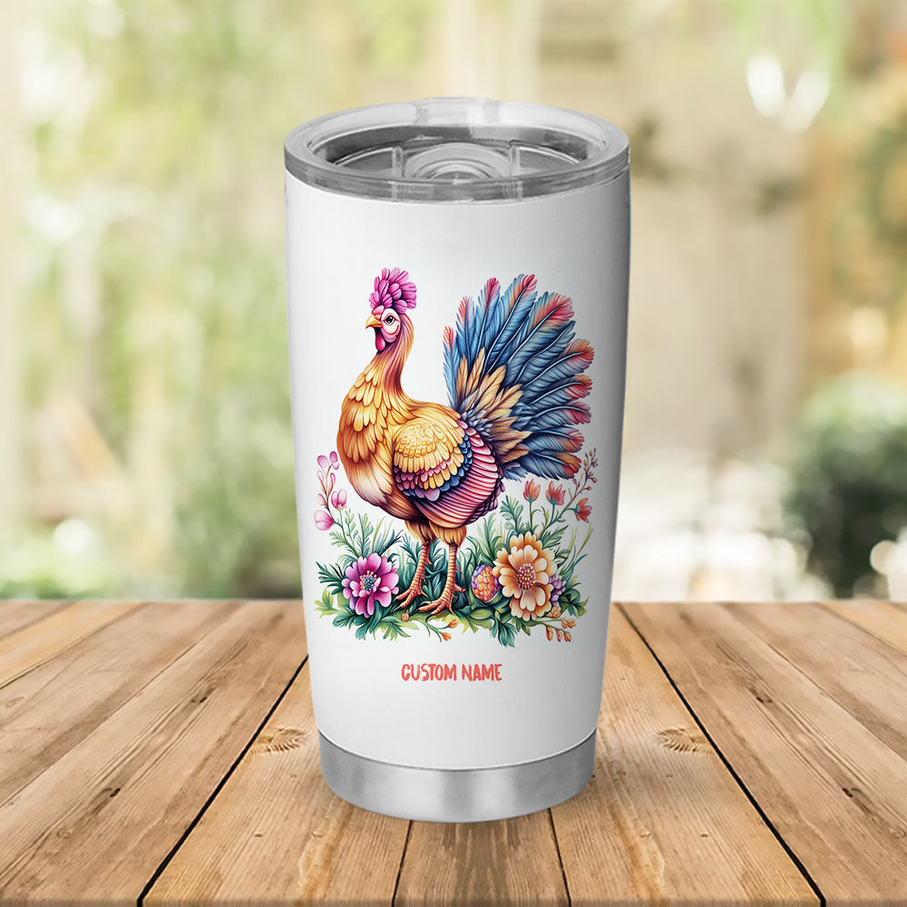 Custom Turkey Tumbler 20oz with Handle and Straw - Personalized ...