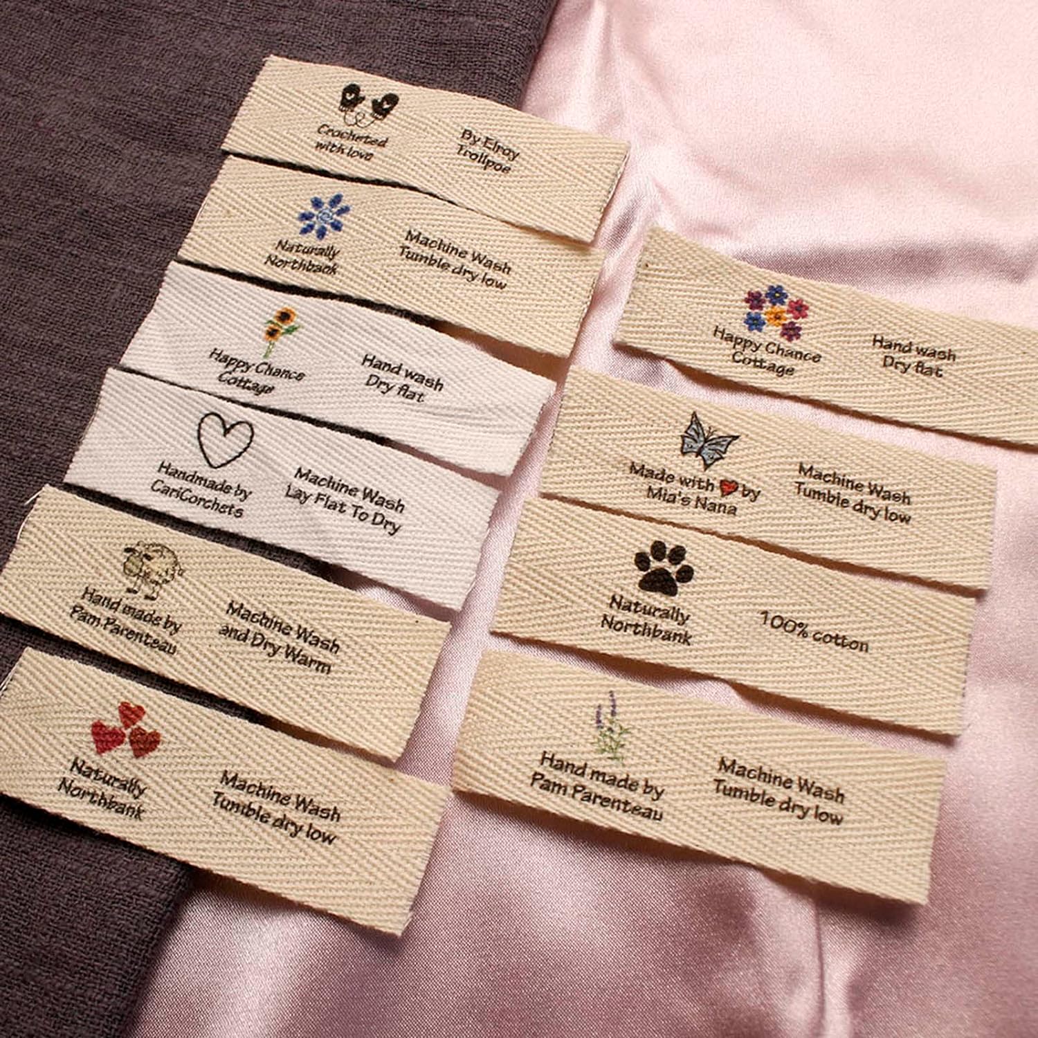 Custom Twill Label,Fabric Name Tags, Logo or Text, Cotton Ribbon ...