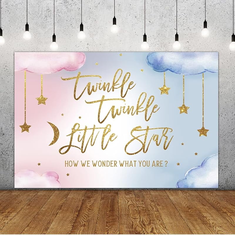 Custom Twinkle Twinkle Little Star Gender Reveal Backdrop Boy or Girl ...