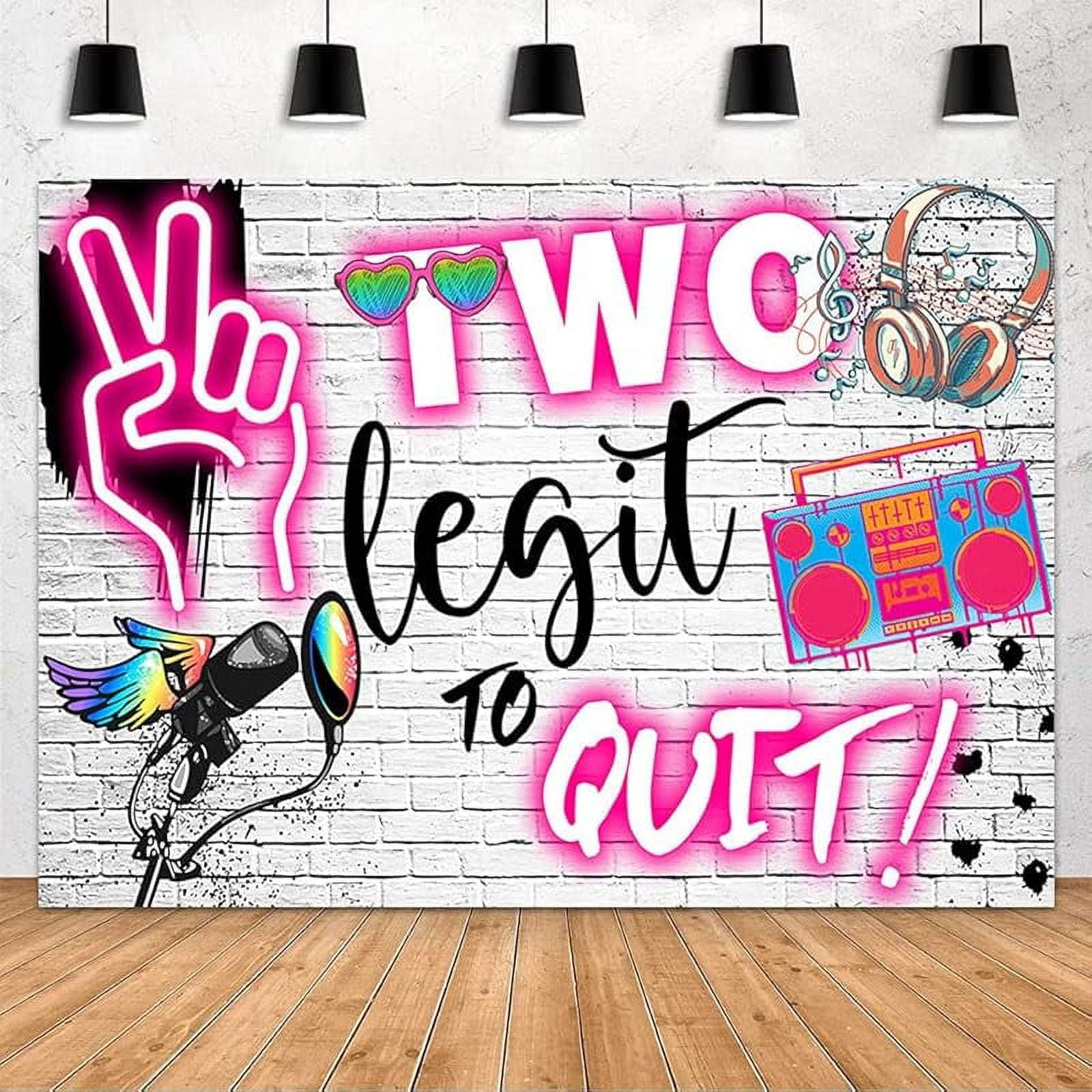 Custom Two Legit to Quit Girl 2nd Birthday Backdrop Hip hop Party ...