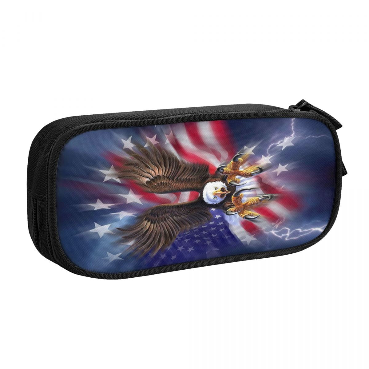 Custom USA American Flag Kawaii Pencil Case Large Capacity United ...