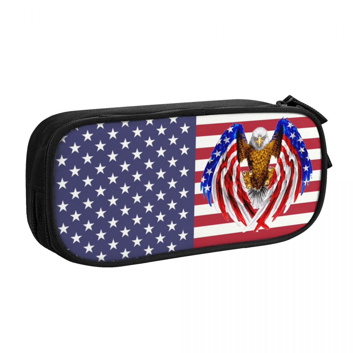Custom USA American Flag Kawaii Pencil Case Large Capacity United ...