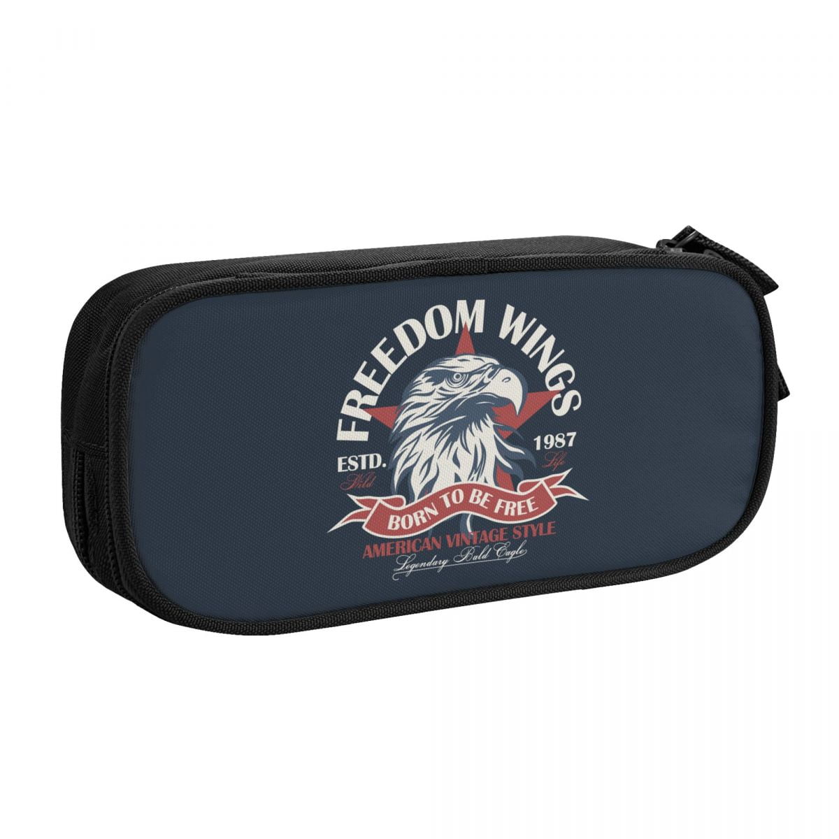 Custom USA American Flag Kawaii Pencil Case Large Capacity United ...